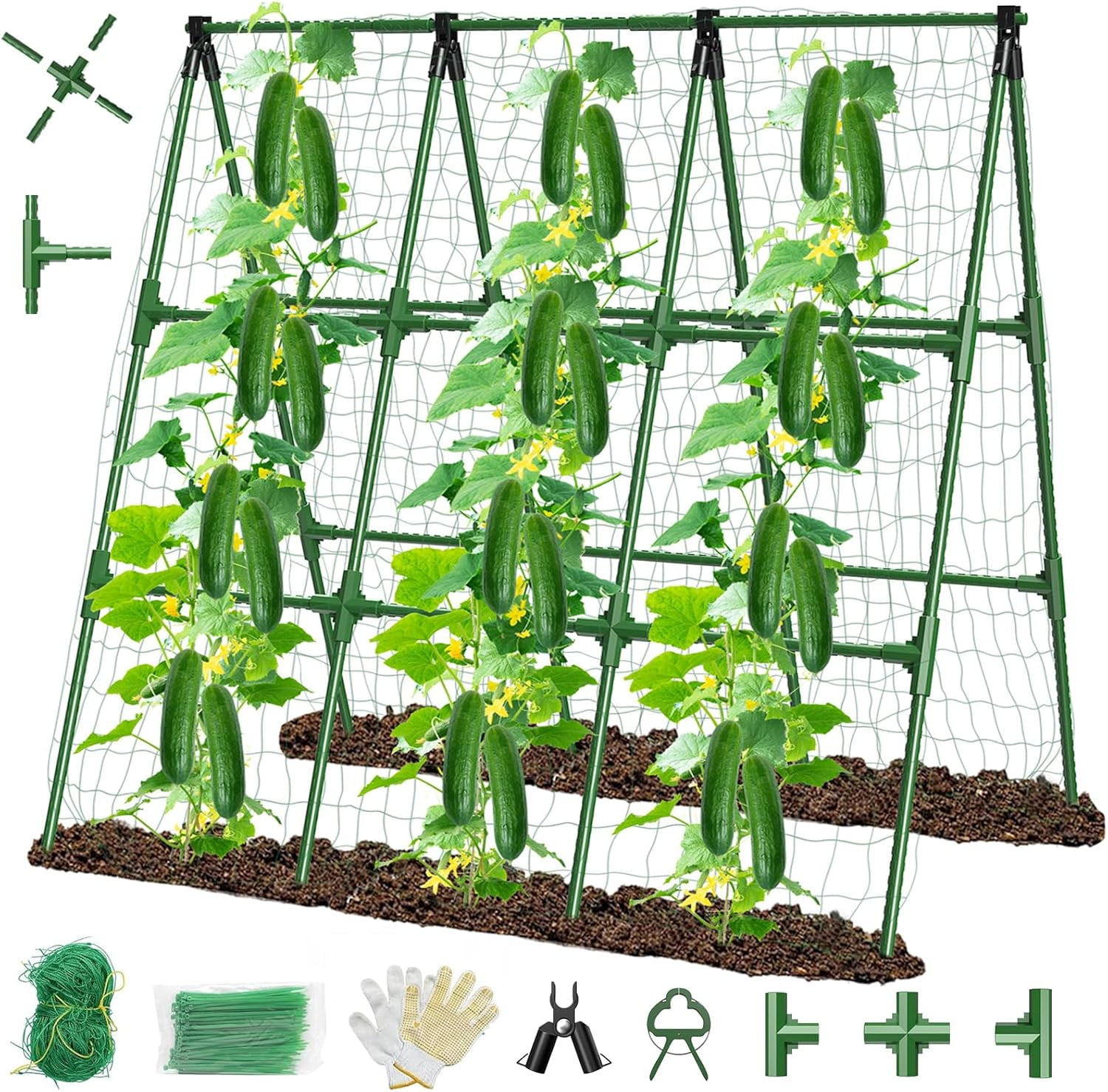 dxynlg 51x53 Inch Cucumber Trellis for Raised Bed Foldable A-Frame ...