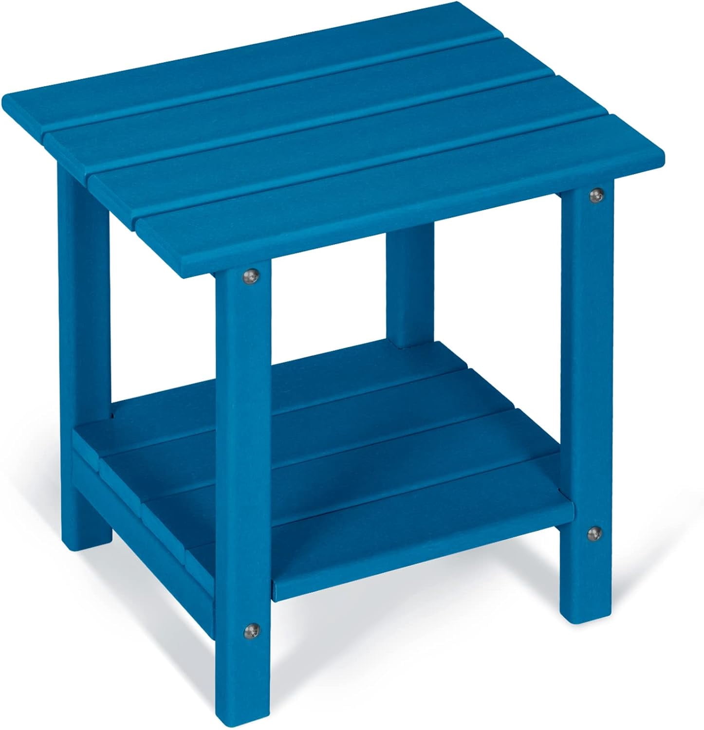 dxynlg Adirondack Outdoor Side Table 16.6" Small End Table 2-Tier HDPE ...