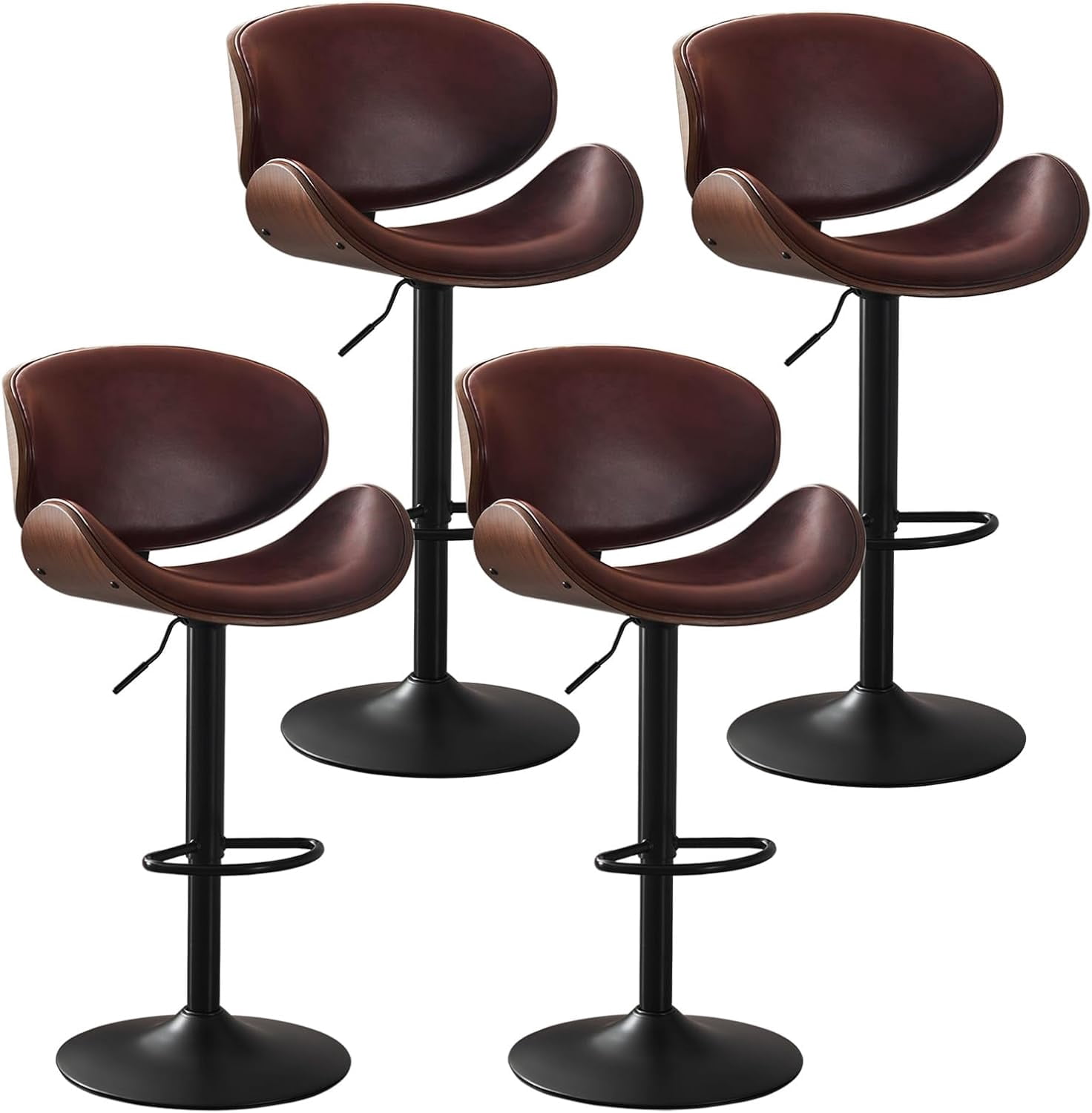 dxynlg Bar Stools Bentwood Barstools Adjustable Swivel Leather Bar ...