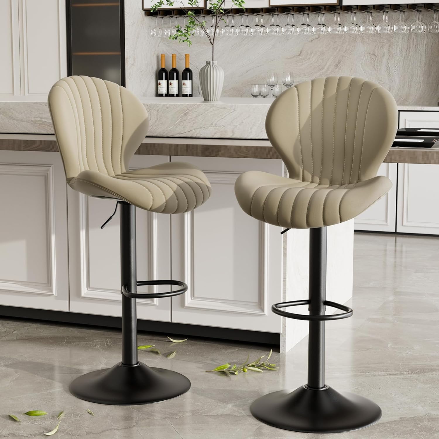 dxynlg Bar Stools Swivel Barstools with Backs Counter Stools for Island ...