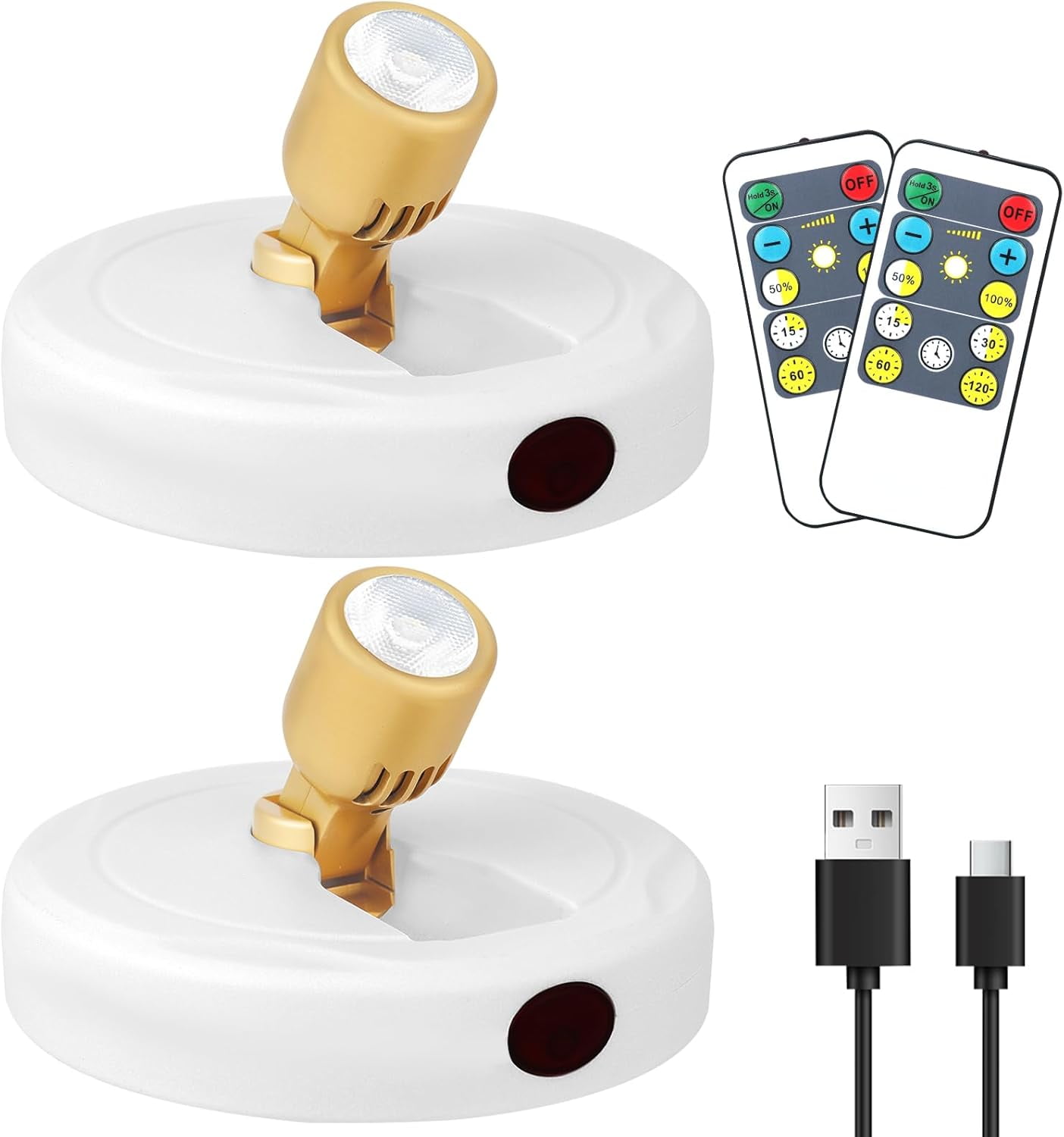 dxynlg Battery Operated Spotlights Cordless Picture Light Dimmable ...
