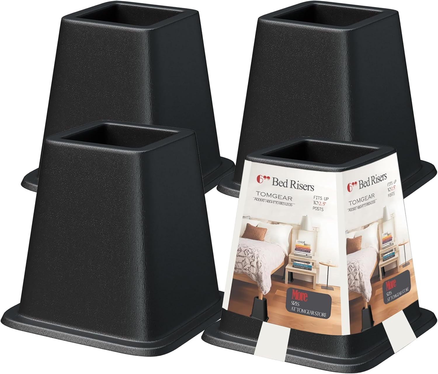 dxynlg Bed Furniture Risers 4 Inches Heavy Duty Bed Lifts Furniture ...