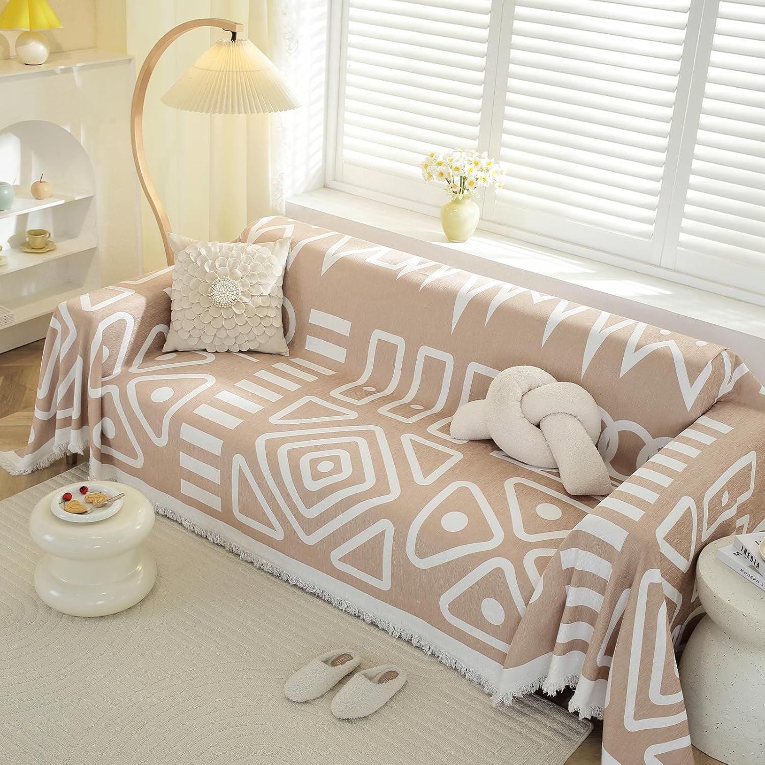 dxynlg Boho Sofa Covers for Couch Loveseat Covers Soft Chenille Couch ...