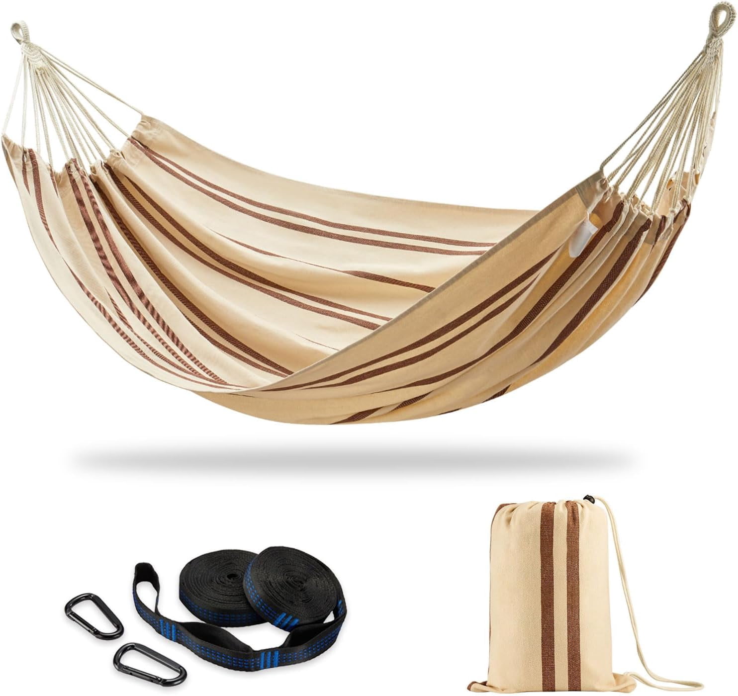 dxynlg Brazilian Double Hammock with Tree Straps Extra Large 94x63IN 2 ...