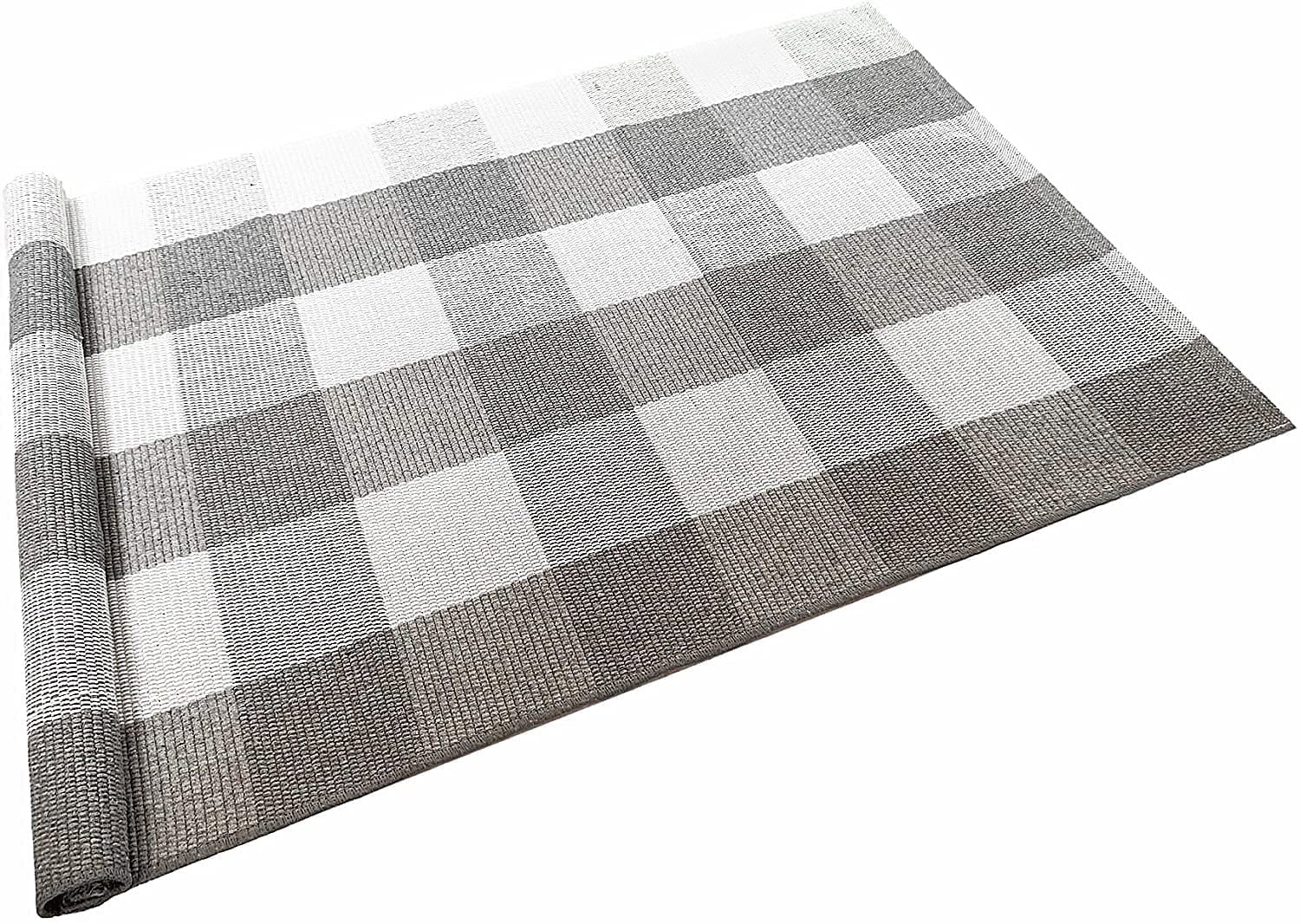 dxynlg Buffalo Plaid Outdoor Rug - Retro Farmhouse Tartan Checkered ...