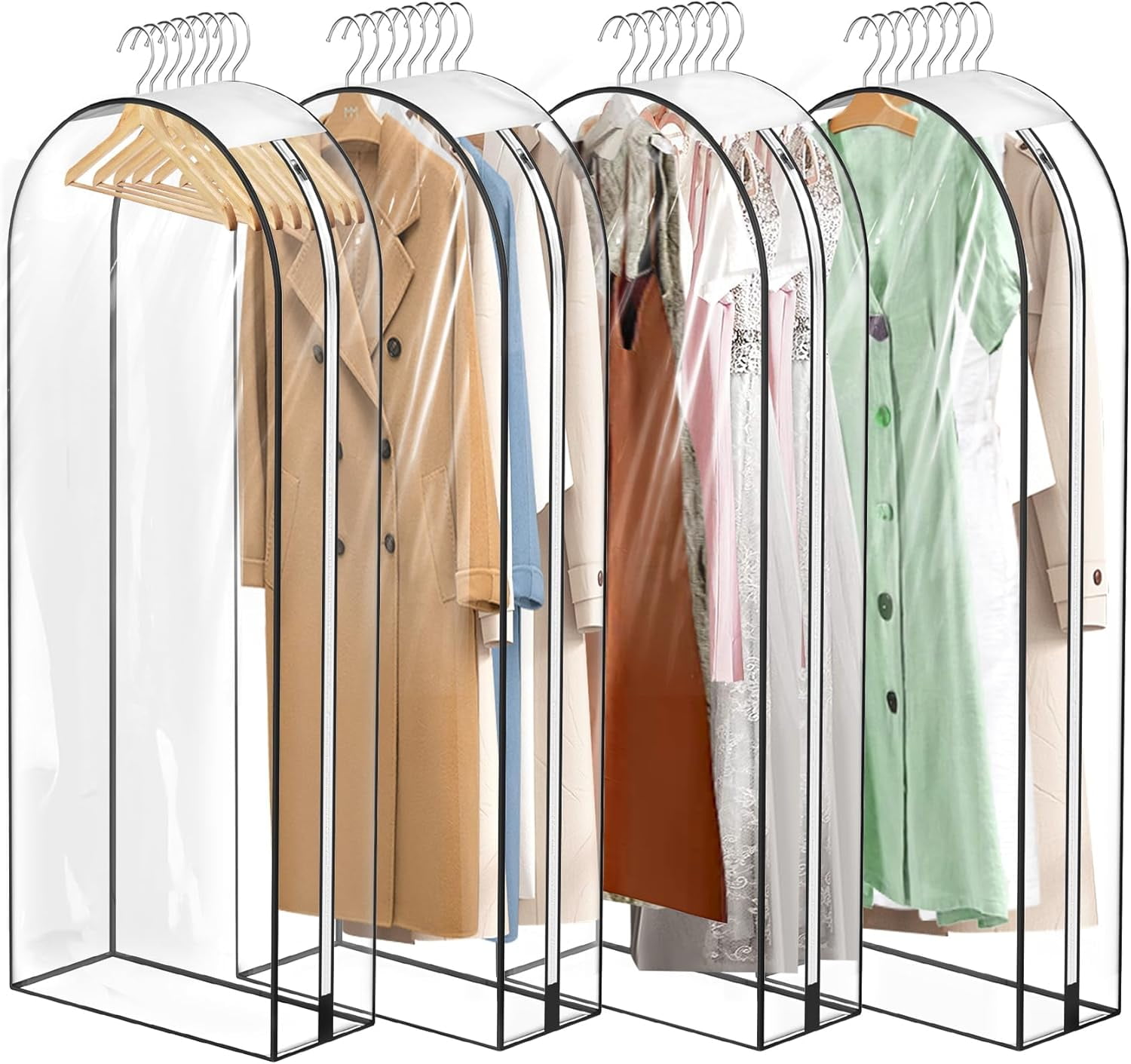 dxynlg Clear Garment Bags for Hanging Clothes - 40" Suit Covers for ...