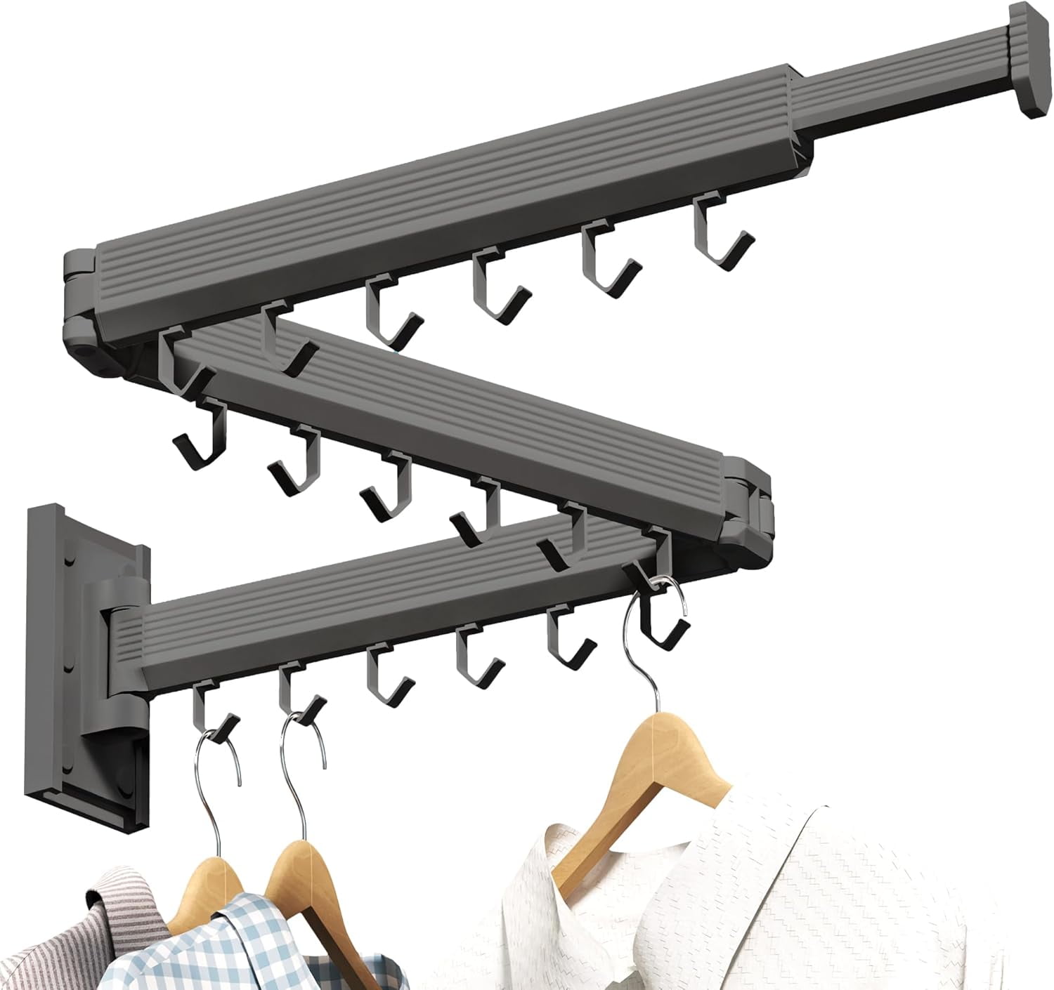 dxynlg Clothes Drying Rack Wall Mounted Collapsible Drying Rack for ...