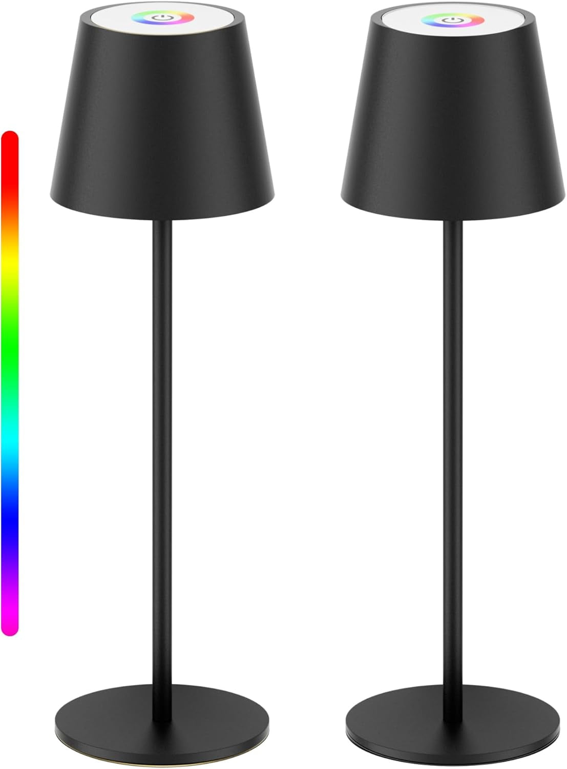 dxynlg Cordless Table Lamp RGB 2 Pack 5000mAh 3W Battery Operated Lamp ...