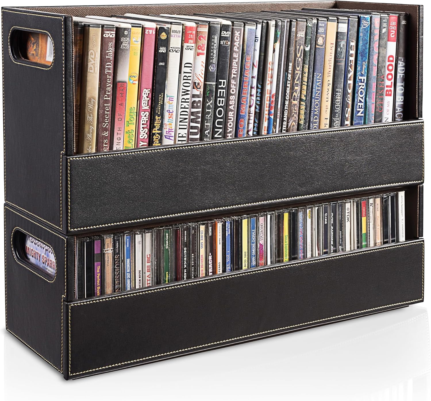 dxynlg DVD Storage Movie Shelf Organizer for Blu- Video Game Cases CDs ...