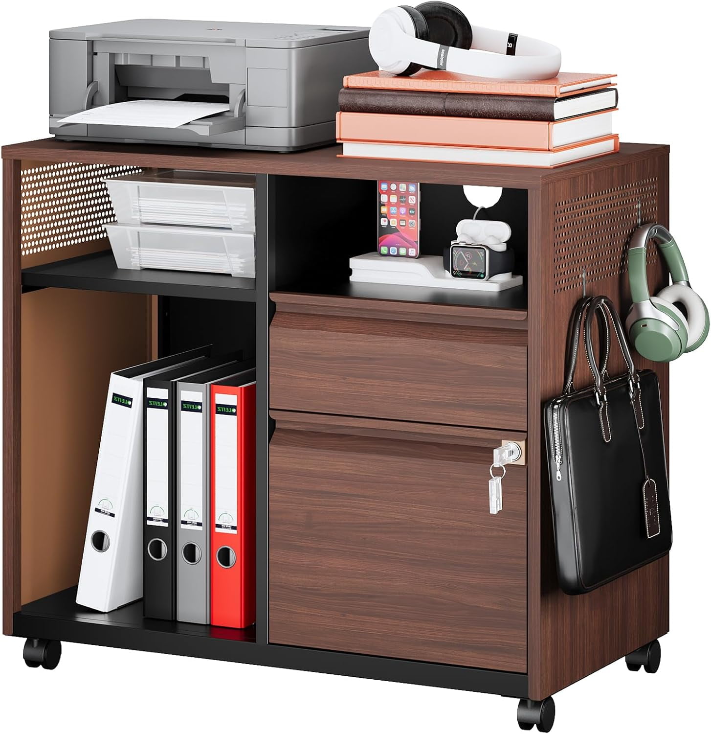 dxynlg File Cabinet for 2 Drawers File Cabinet on Wheels Metal File ...