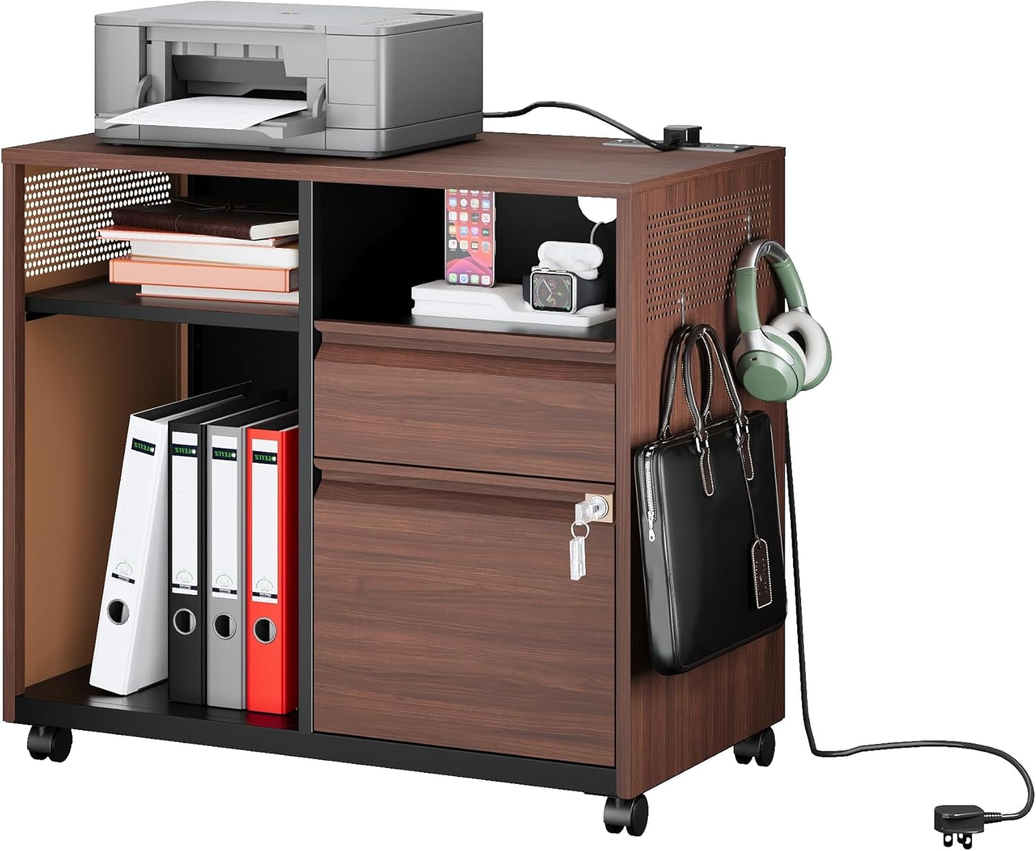 dxynlg File Cabinet for 2 Drawers File Cabinet on Wheels Metal File ...