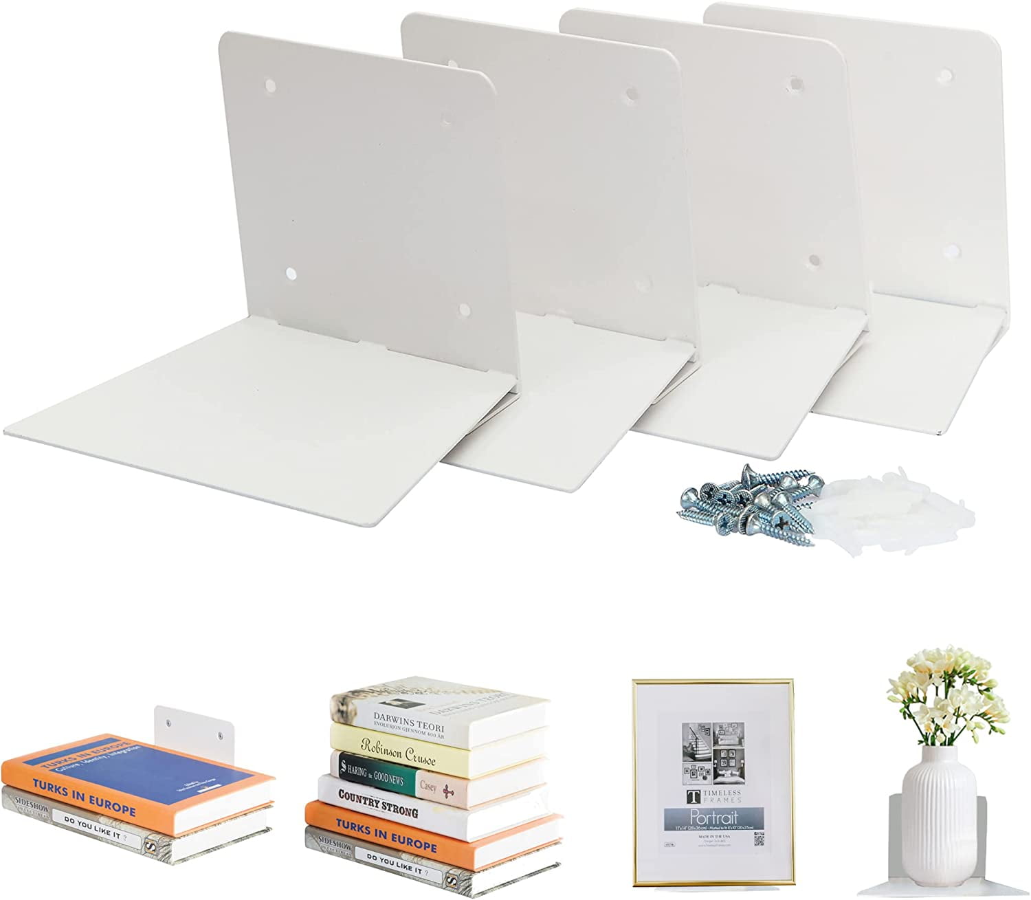 dxynlg Floating Book Shelves for Wall Mounted Invisible Floating ...