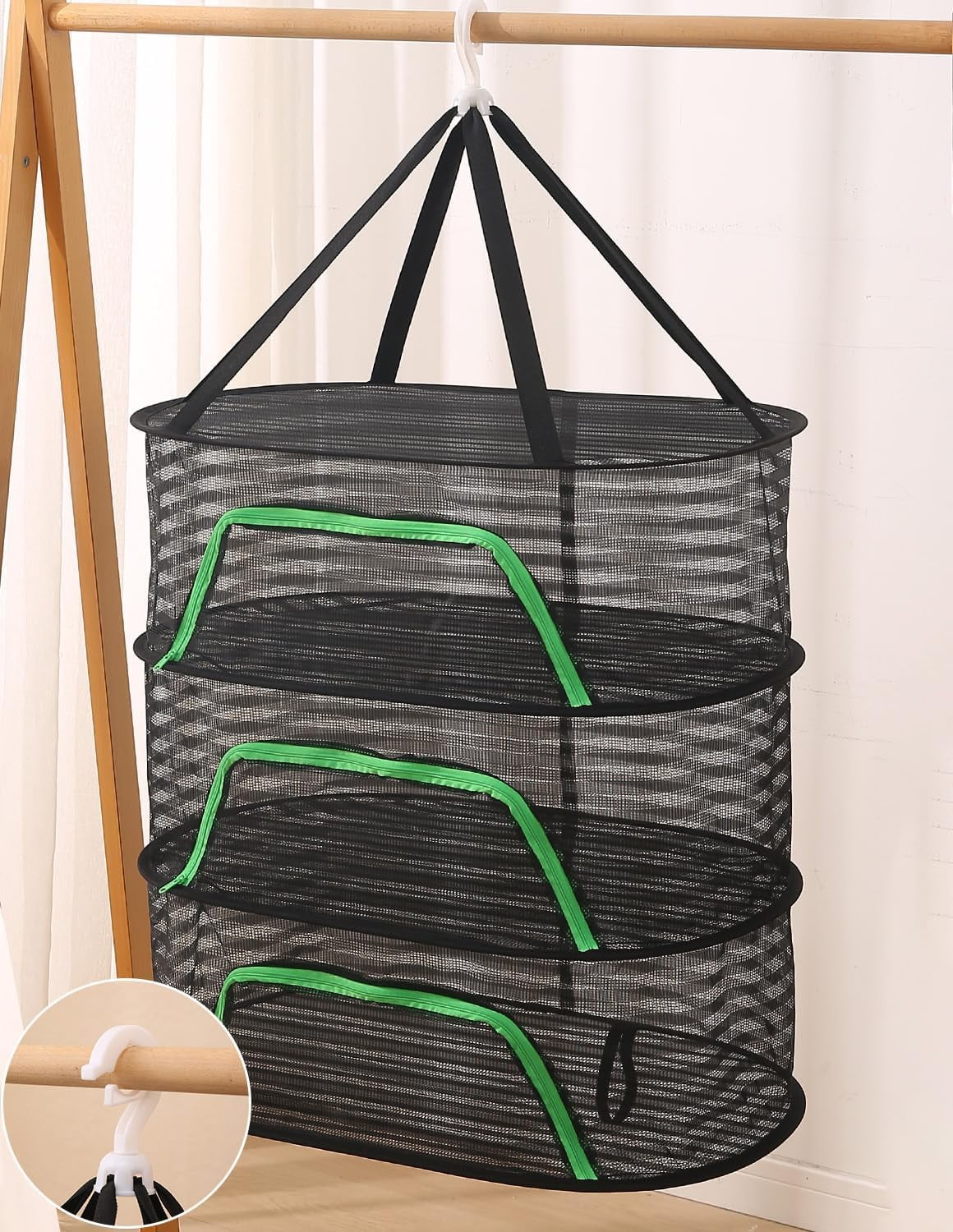 dxynlg Herb Drying Rack 2 Layer Hanging Mesh Net for Plants Hanging ...