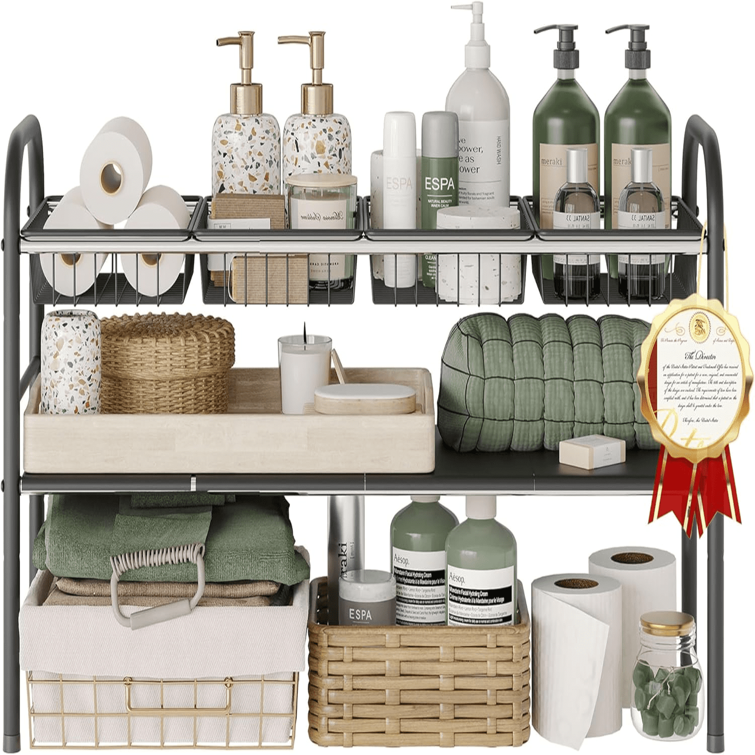 dxynlg KFHDMCV Under Sink Organizers and Storage 2 Tier Expandable ...