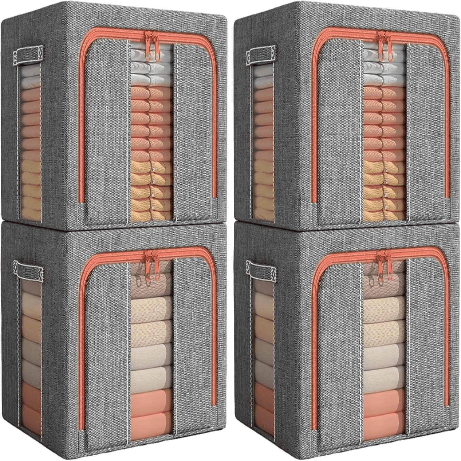 dxynlg KFHDMCV Wardrobe Storage (4 Pack) 66L Stackable and Foldable ...