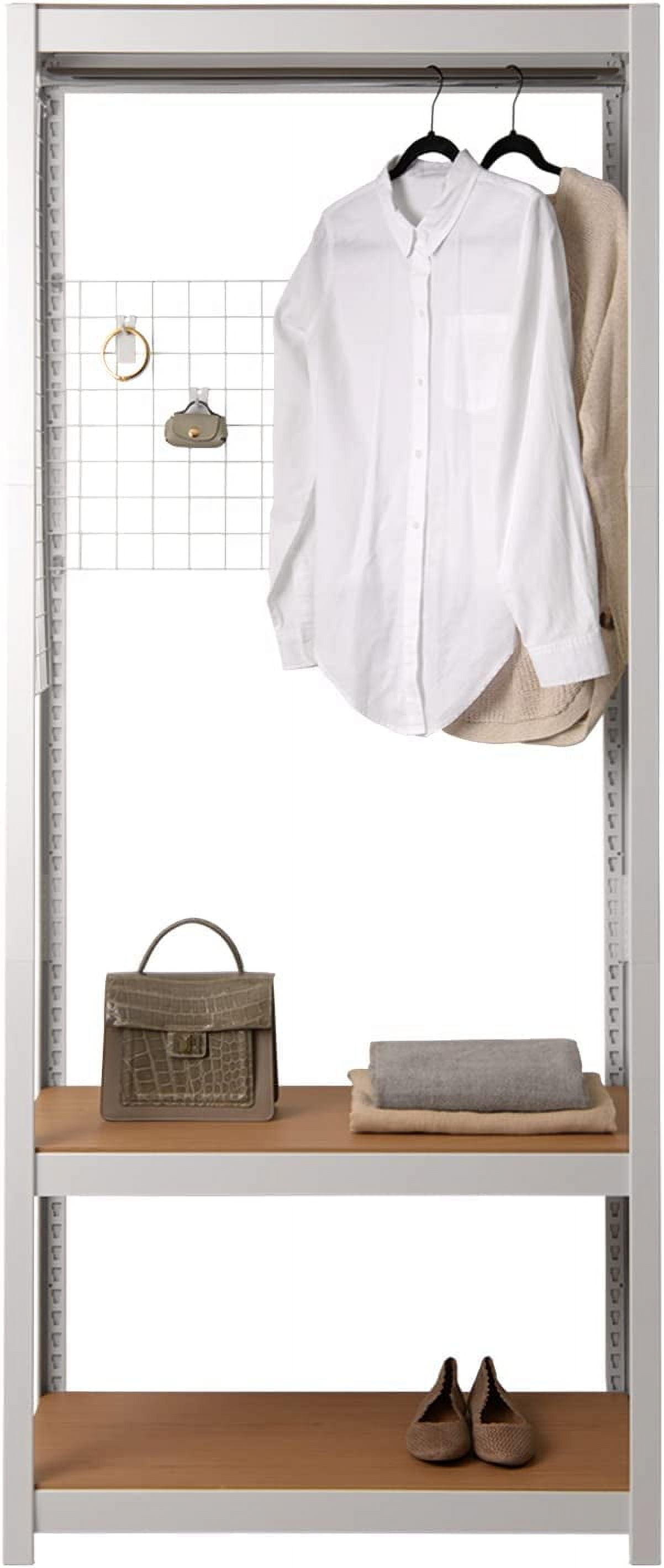 dxynlg Kepsuul 1 Hanger Clothing Rack + 1 Shelf Heavy Duty Customizable ...