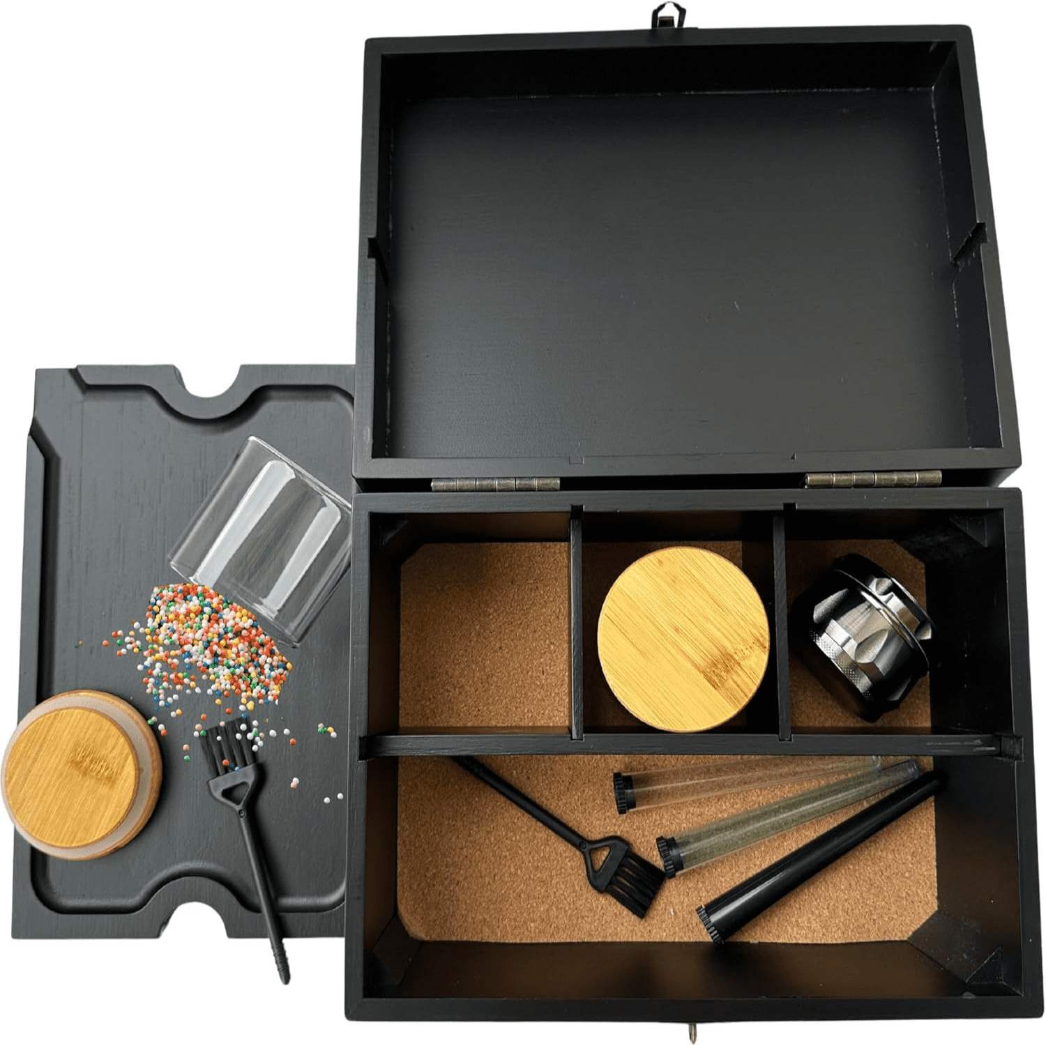 dxynlg Premium Decorative Black Bamboo Storage Set with Multi-Purpose ...