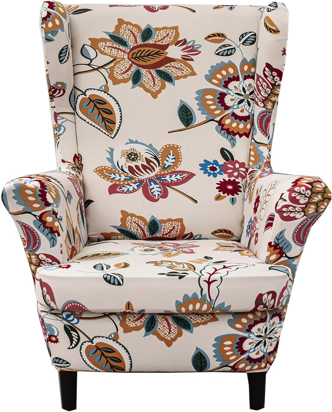 dxynlg Printed Wingback Chair Slipcovers 2 Piece Stretch Wing Back ...