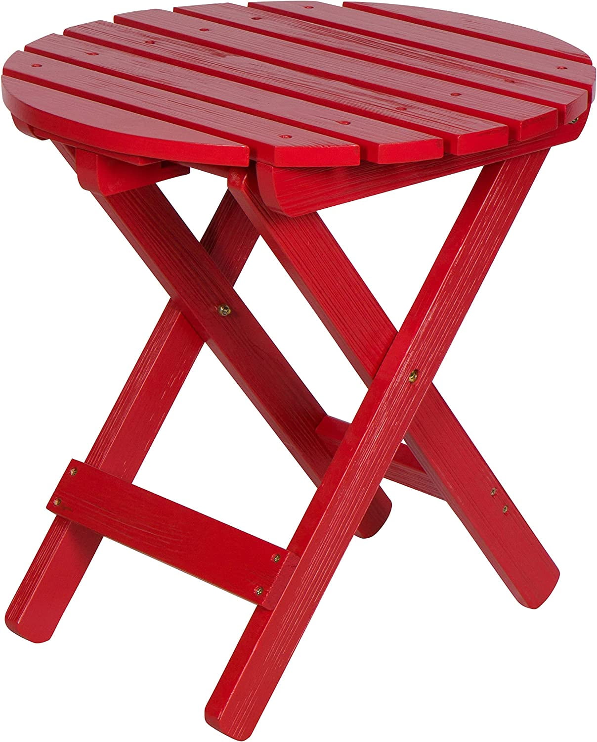 dxynlg Round Wooden Folding Solid Wood Side Table Outdoor Adirondack ...