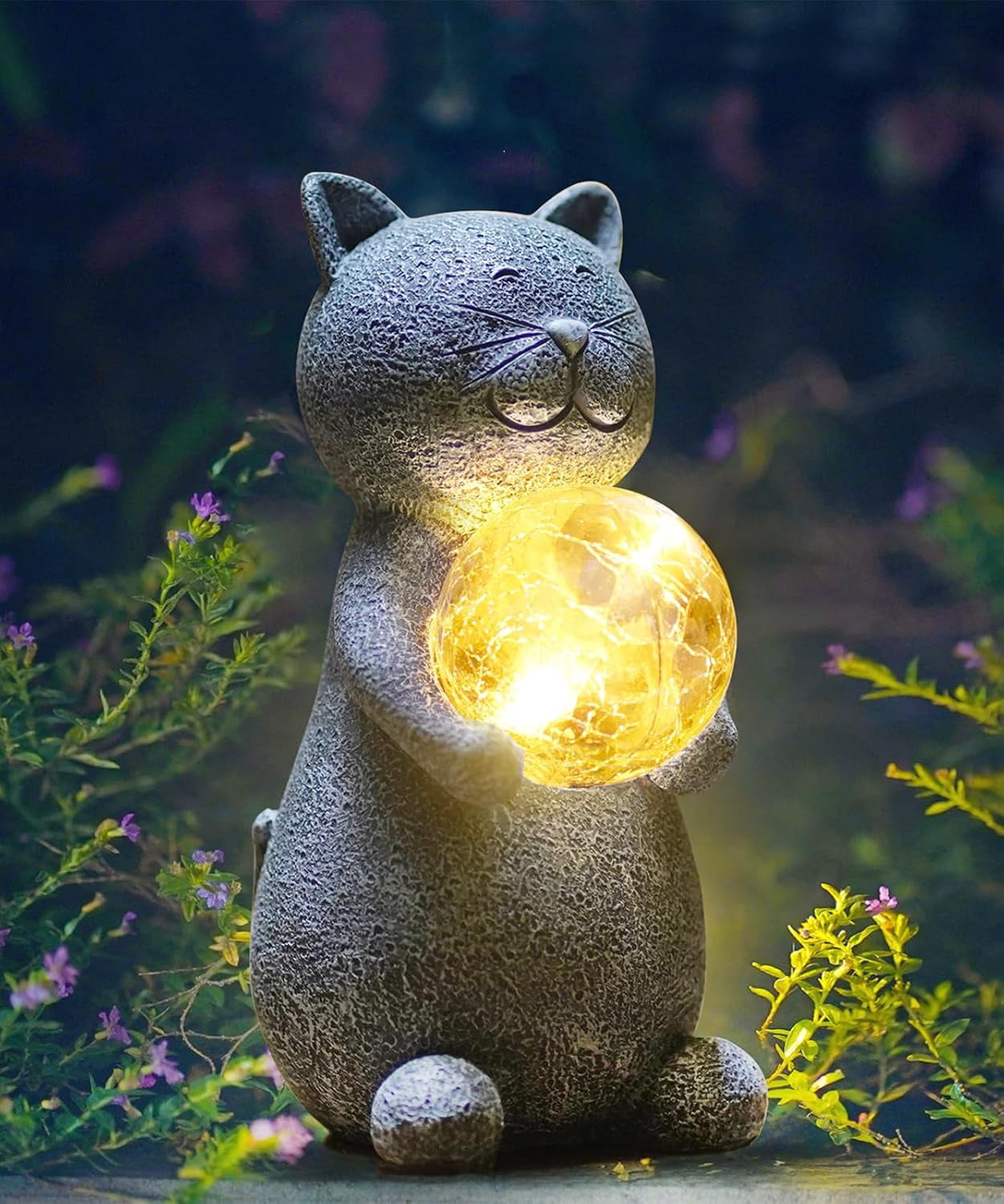 dxynlg Solar Garden Outdoor Statues Bunny with Gazing Ball - Outdoor ...