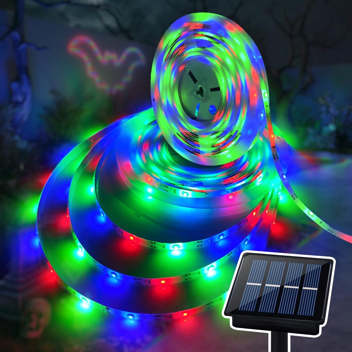 dxynlg Solar LED Strip Lights Outdoor Waterproof 19.6FT 180 LED White ...