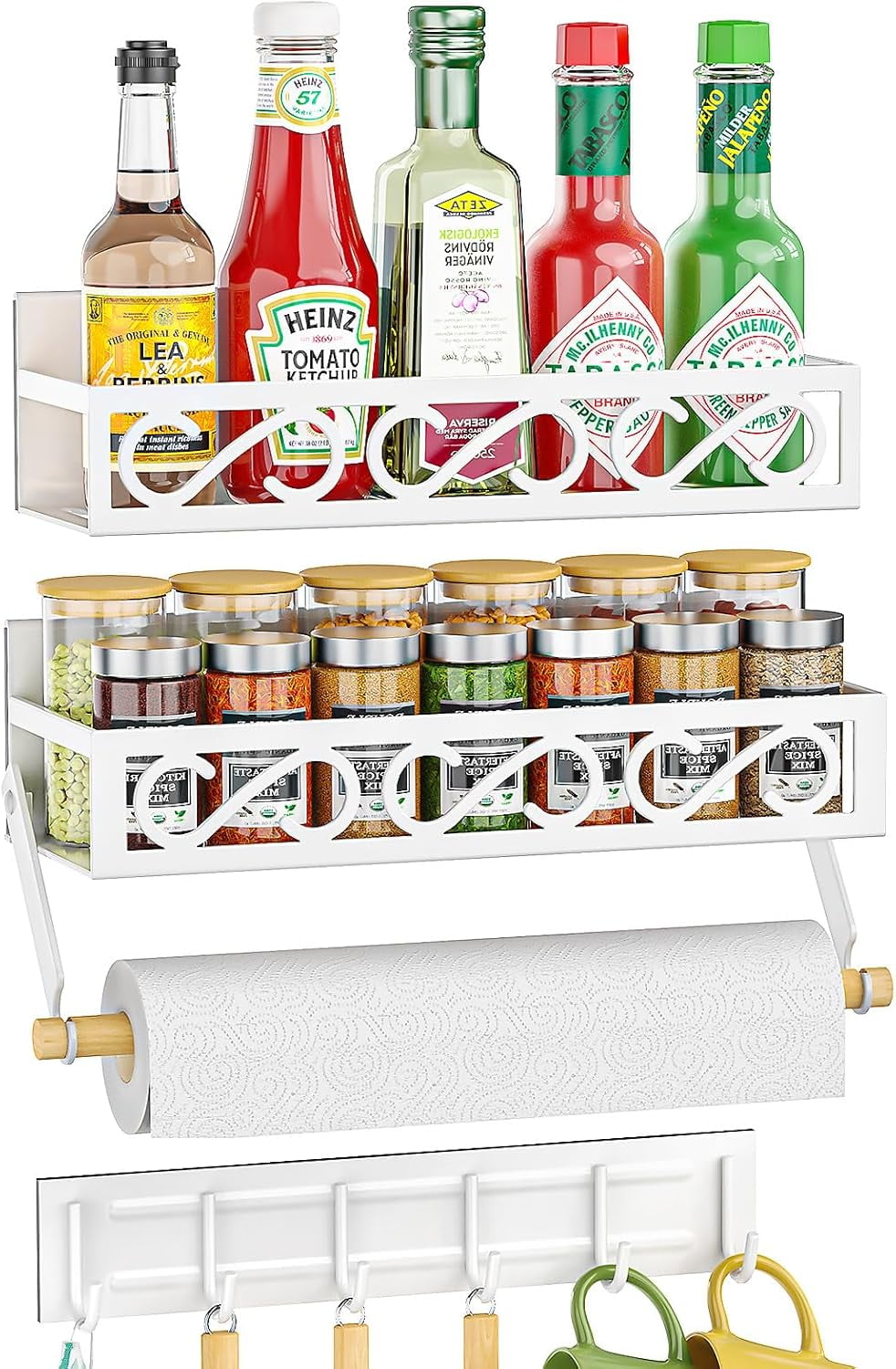 dxynlg Spice Racks Magnetic for Refrigerator Magnetic Spice Shelves ...