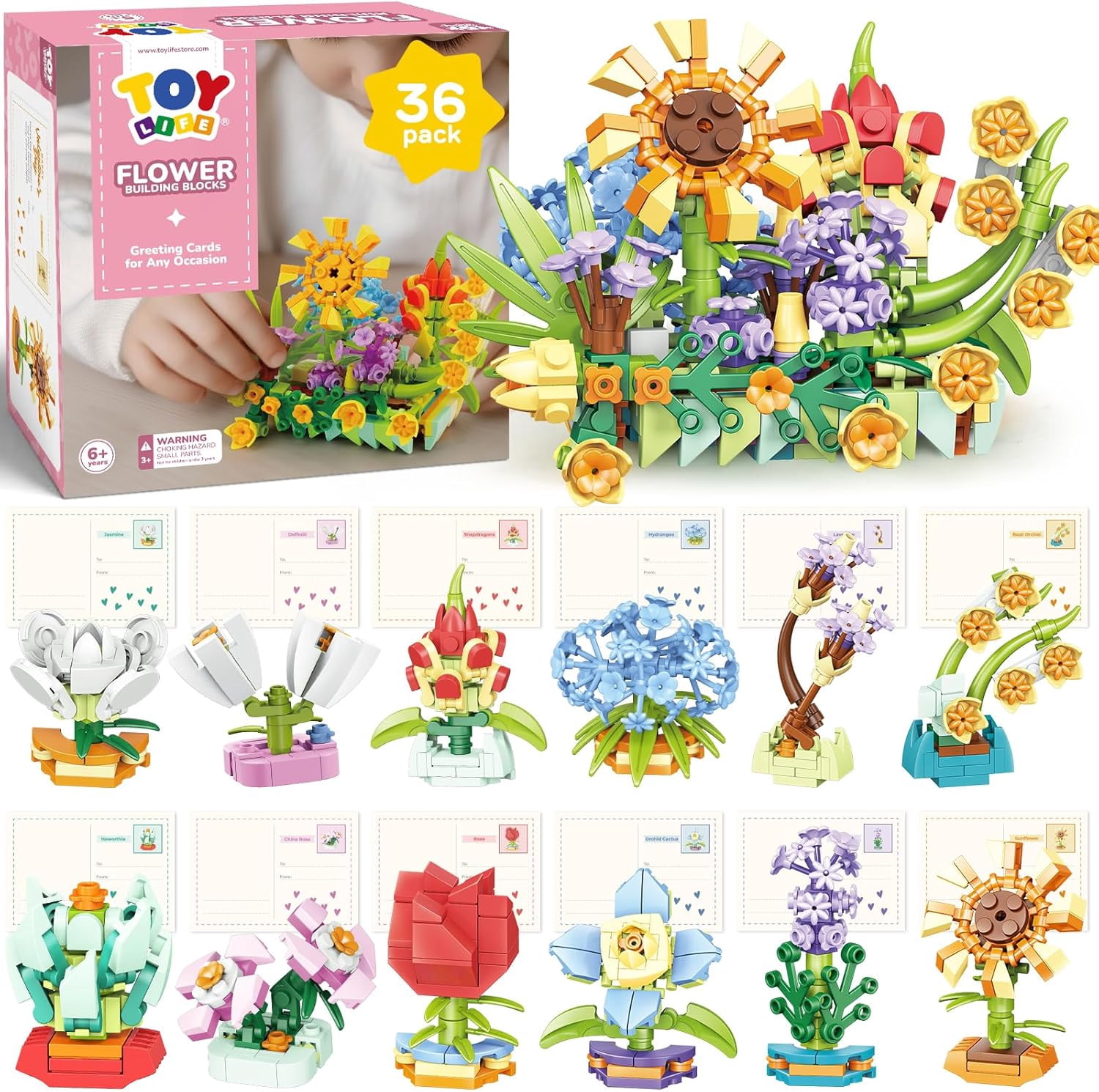 dvbiyno TOY Life 36 Pack Party Favors for Tiny Plants Mini Flowers ...