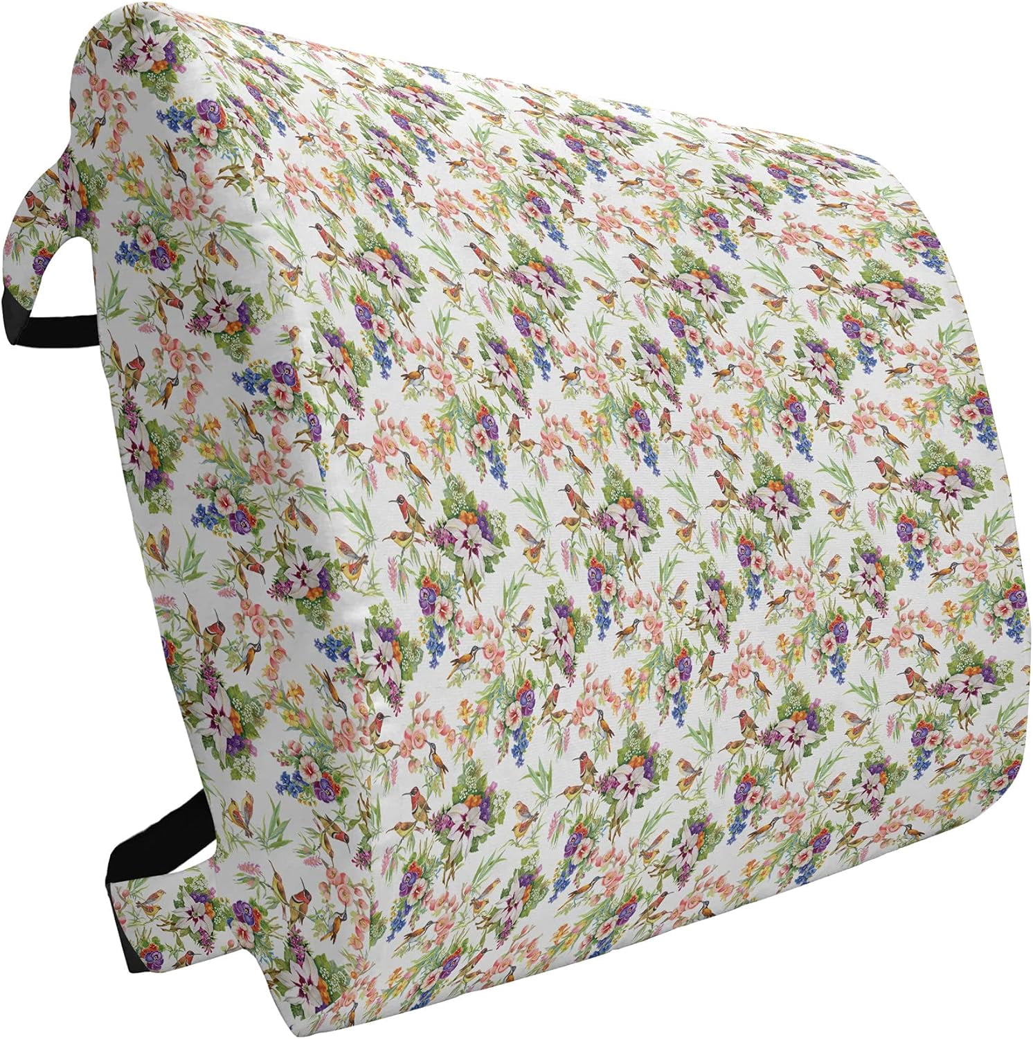 dxynlg Taupe and White Lumbar Back Support Pillow Ottoman Flowers ...