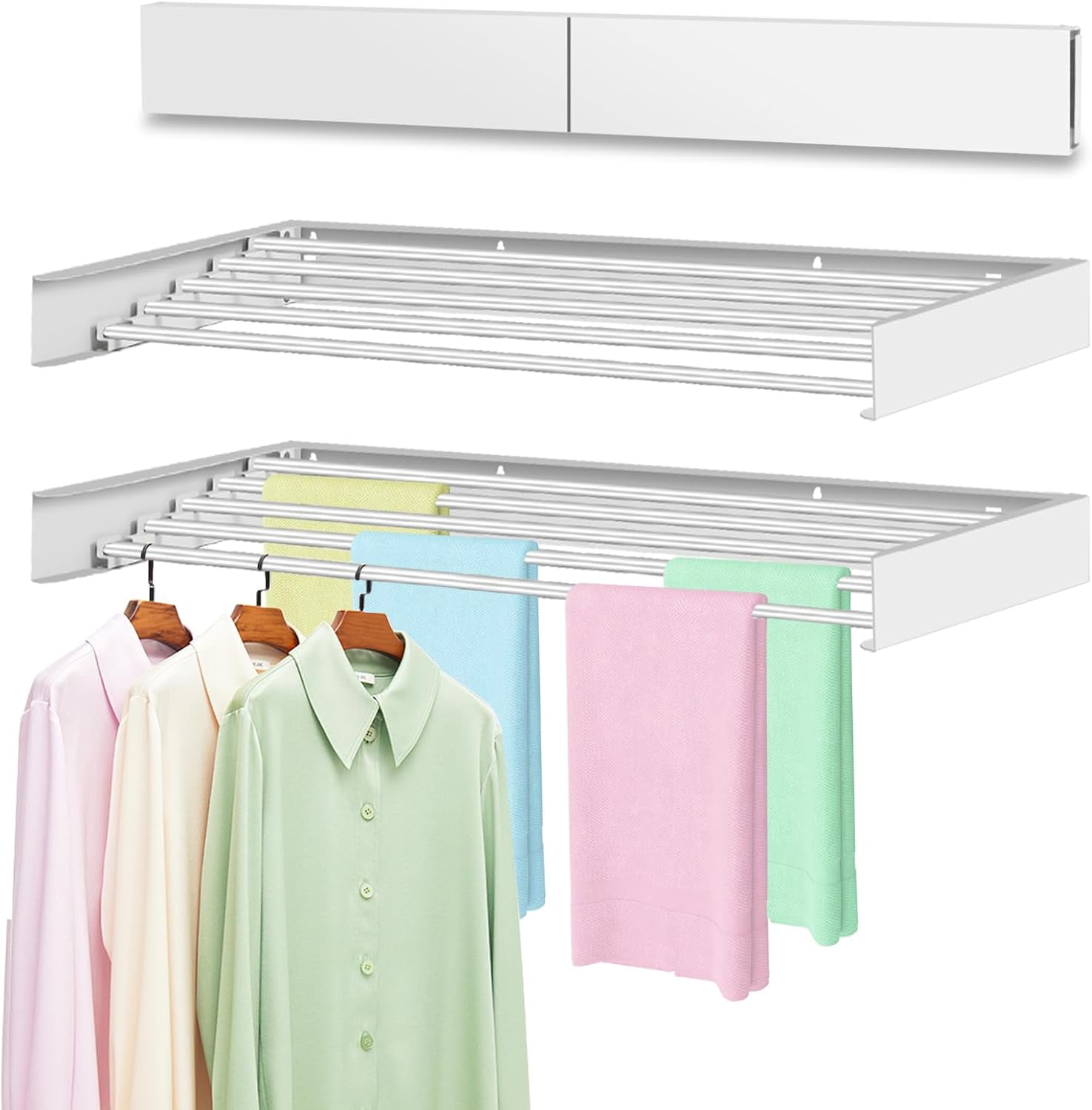 dxynlg UNLGRASS Wall Mounted Clothes Drying Rack Foldable Wall Mounted ...