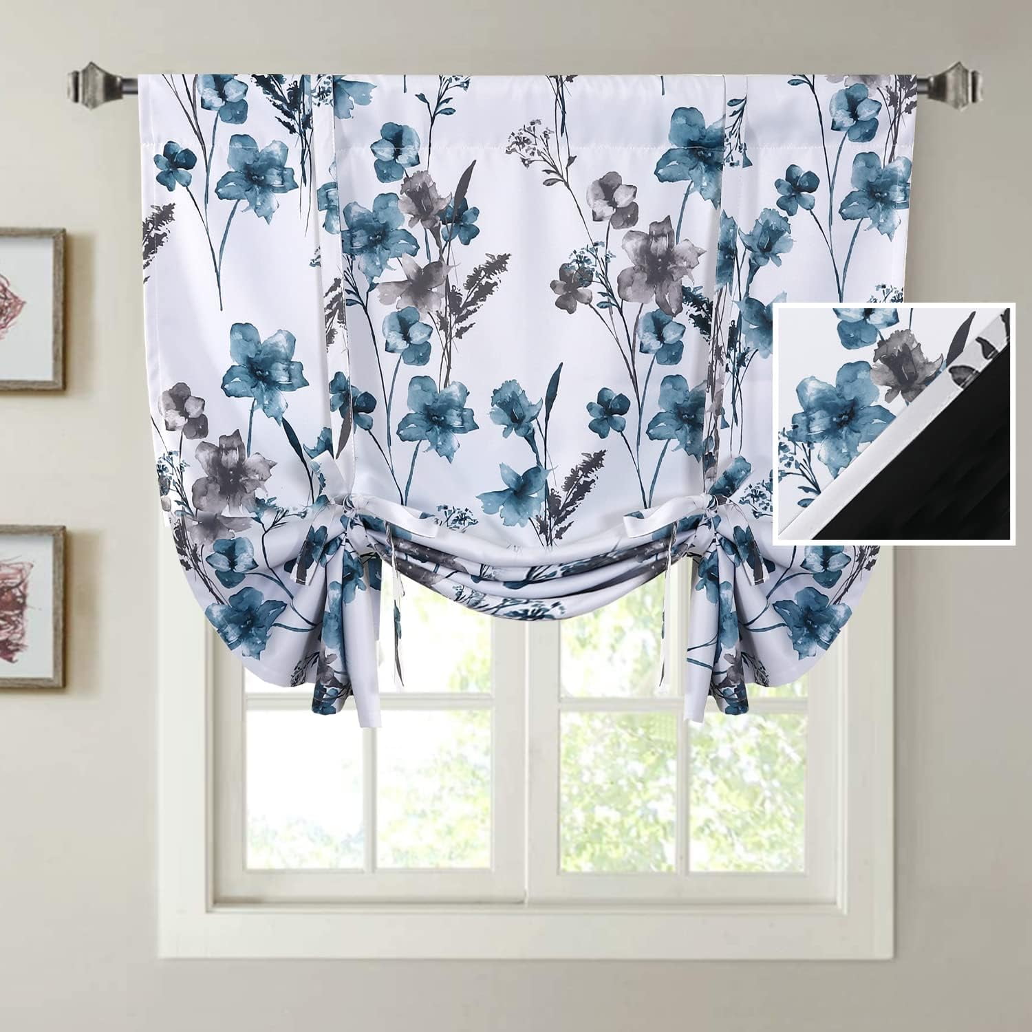 dxynlzq 100% Blackout Farmhouse Short Curtains for Kitchen Window ...