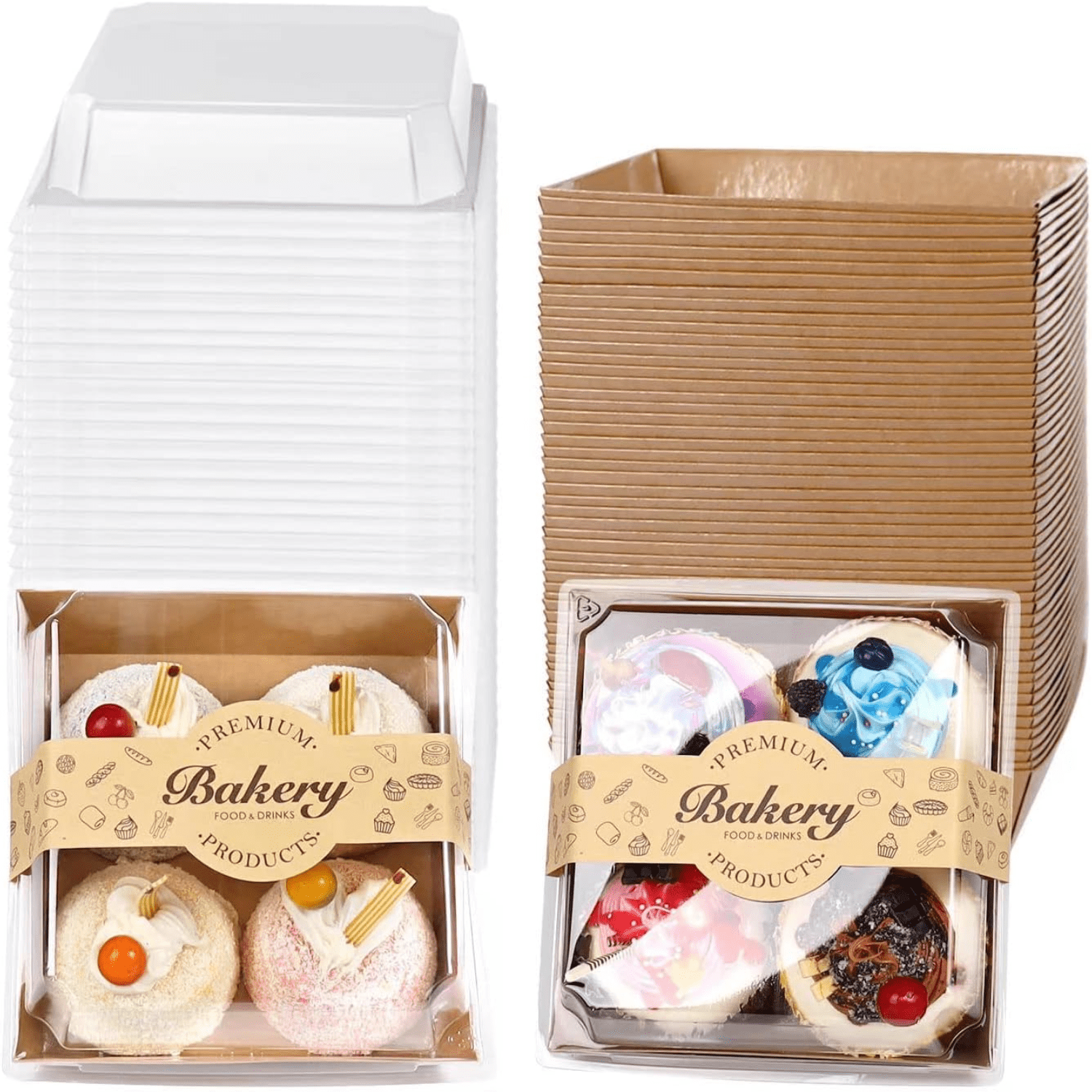 dxynlzq 100 Pack Charcuterie Boxes with Clear Lids 5.3x4.9x2.5 Inches ...