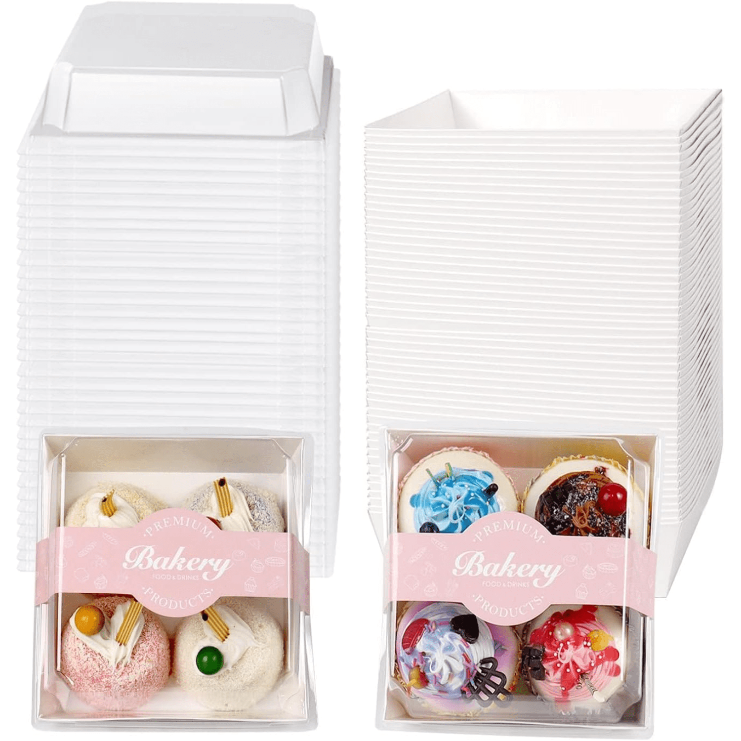 dxynlzq 100 Pack Charcuterie Boxes with Clear Lids 5.3x4.9x2.5 Inches ...