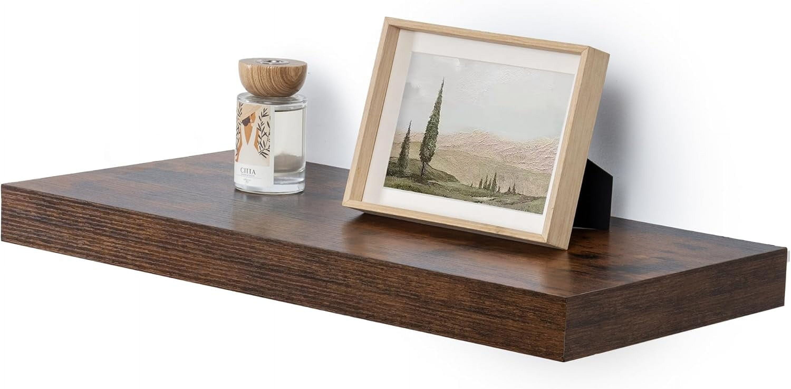 dxynlzq 12 Inch Floating Shelf Rustic Wood Wall Shelves for Wall Decor ...