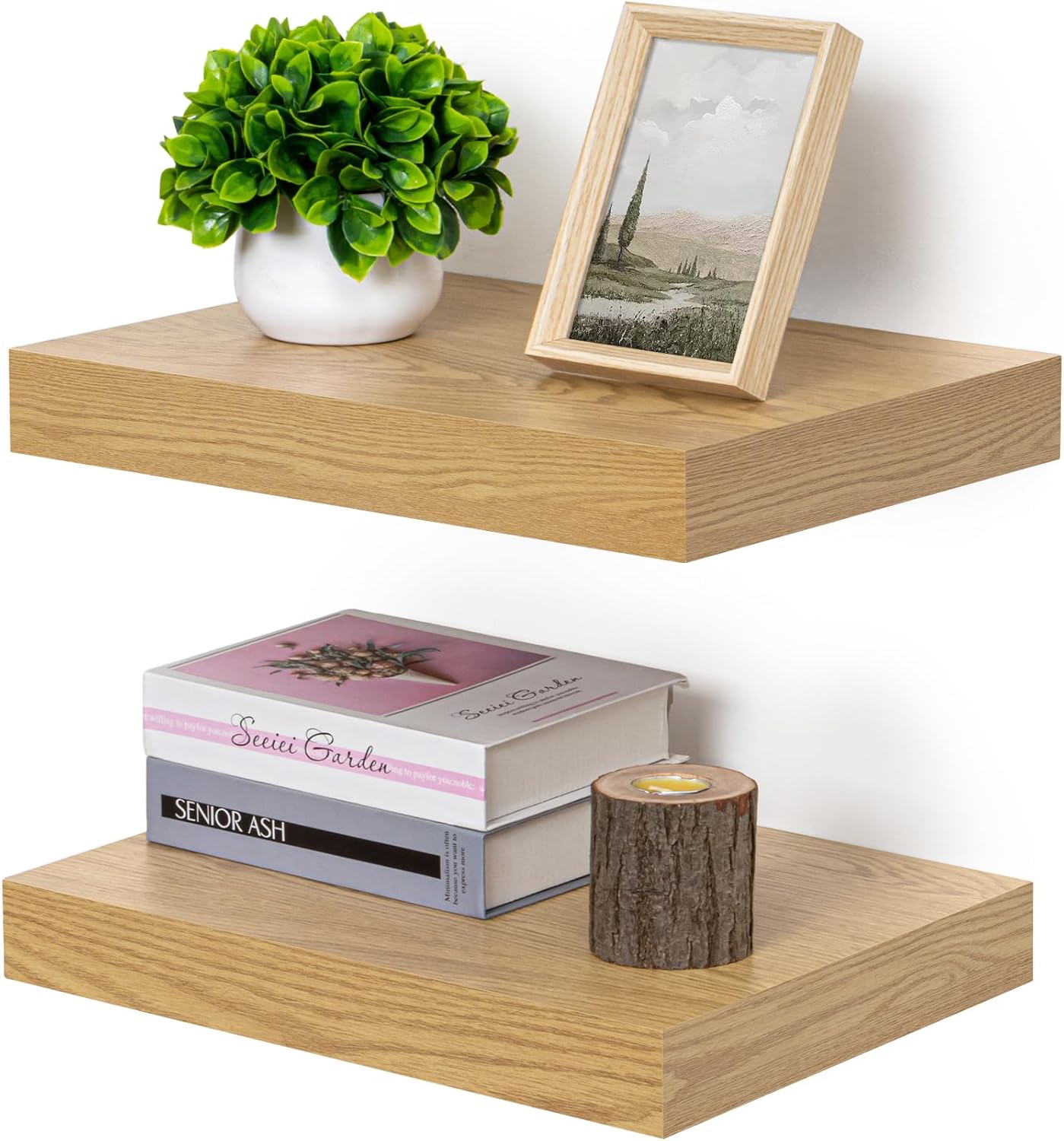 dxynlzq 12 Inch Floating Shelf Rustic Wood Wall Shelves for Wall Decor ...