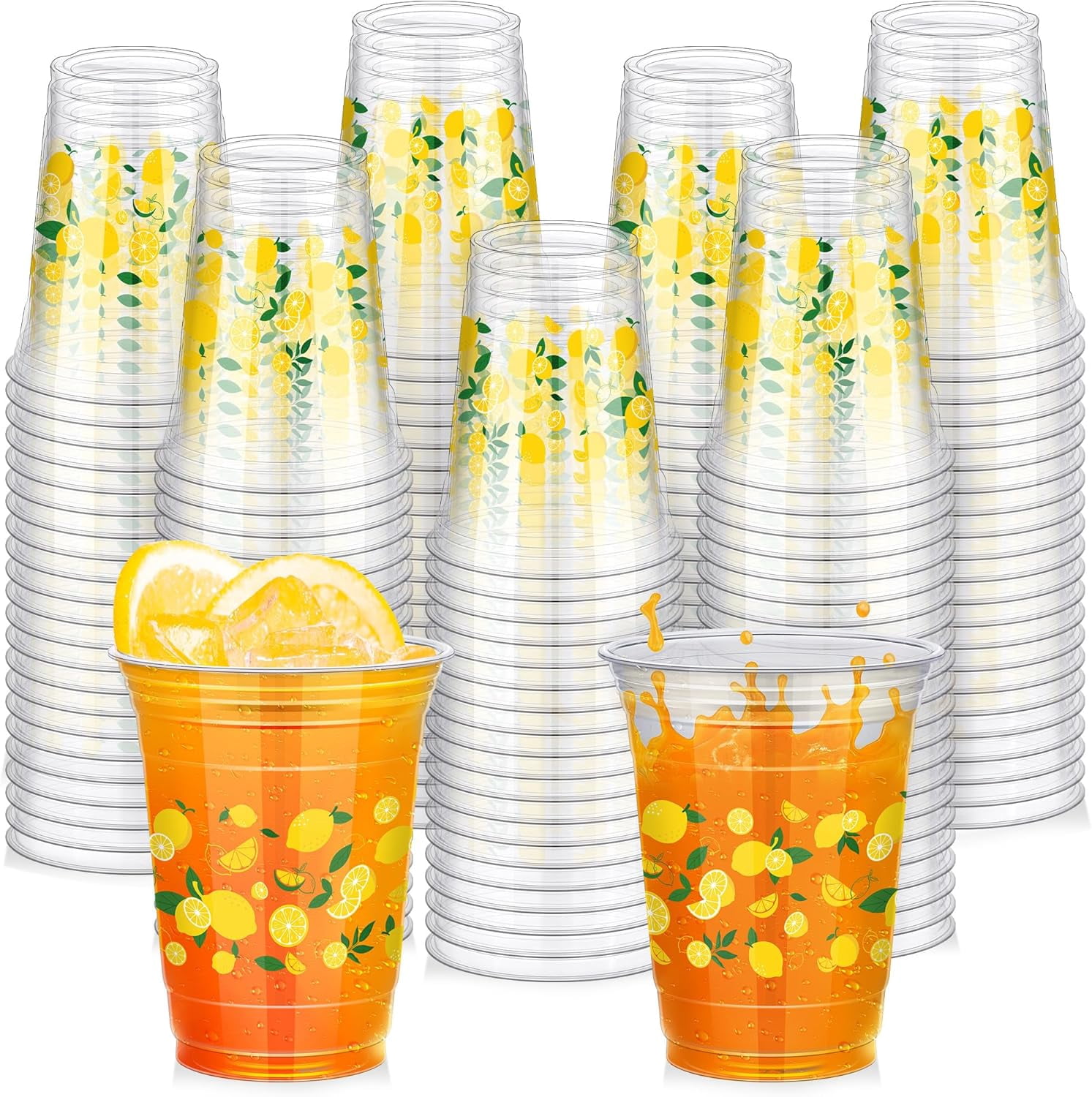 Hltser 120 Pieces Derby Disposable Plastic Cups Bulk 16 Ounces Clear ...