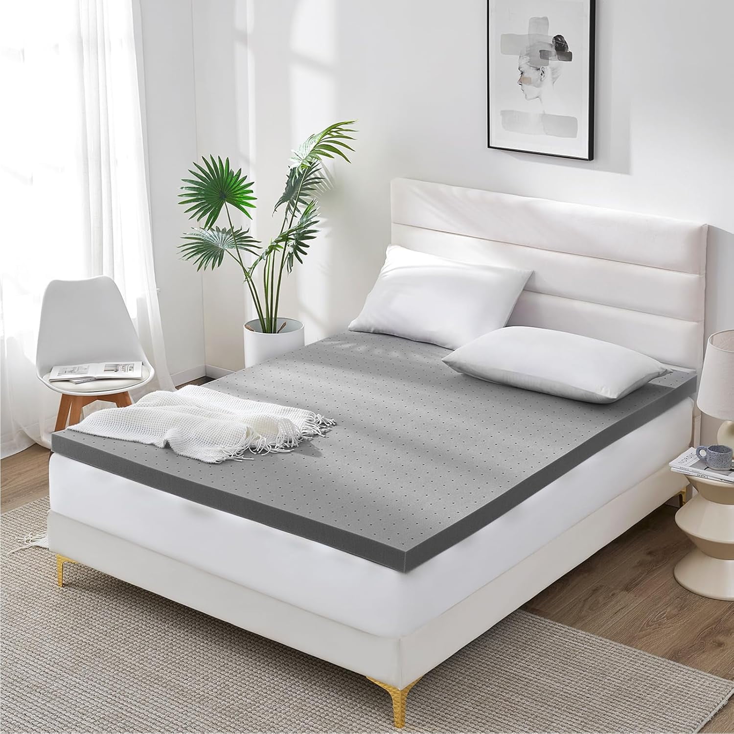 dxynlzq 2 Inch Mattress Topper Twin(39"×75") Cooling Gel Infused Bed ...