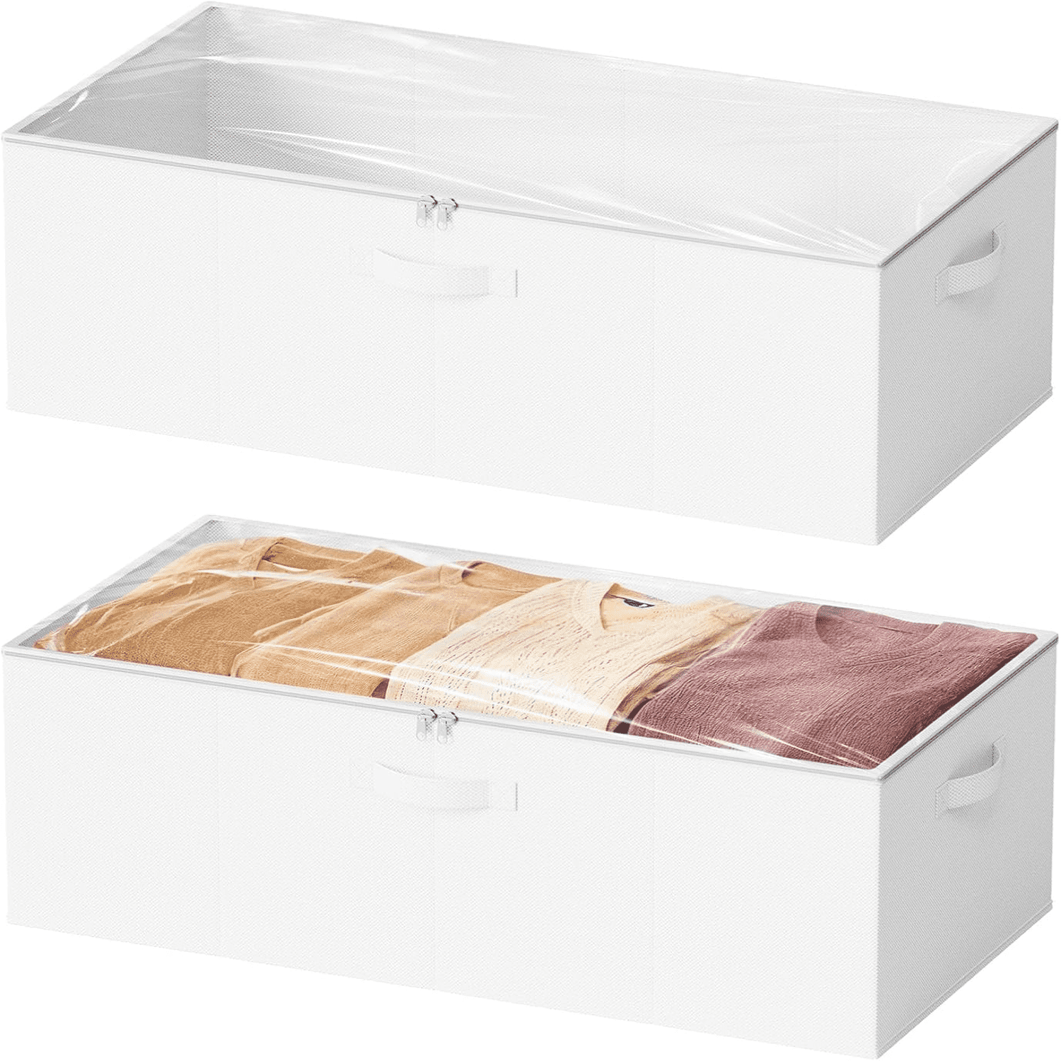 dxynlzq 2 Pack 10" High Under Bed Storage Containers Large Underbed ...