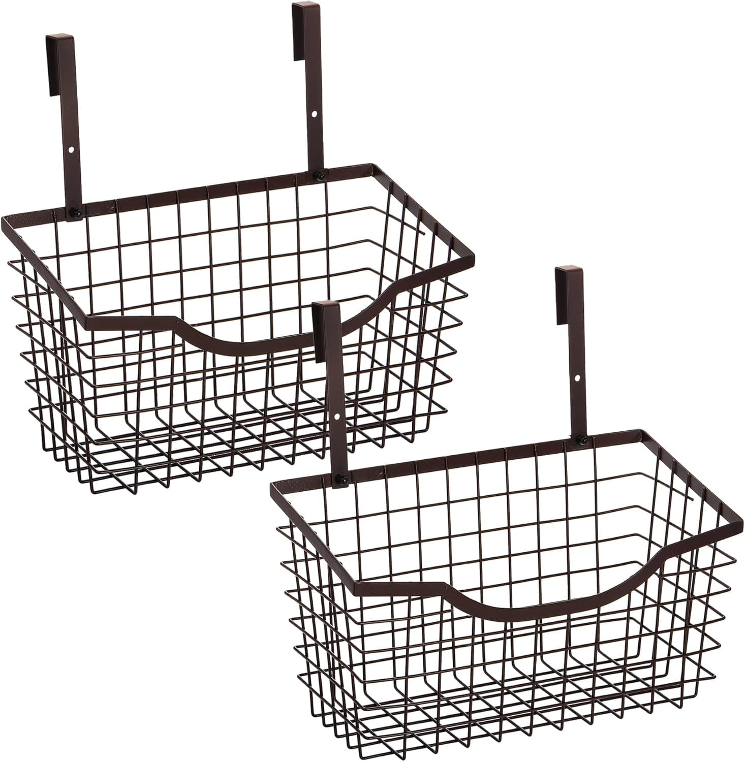 dxynlzq 2 Pack Cabinet & Wall Mount Basket Large Metal Wire Basket Wall ...