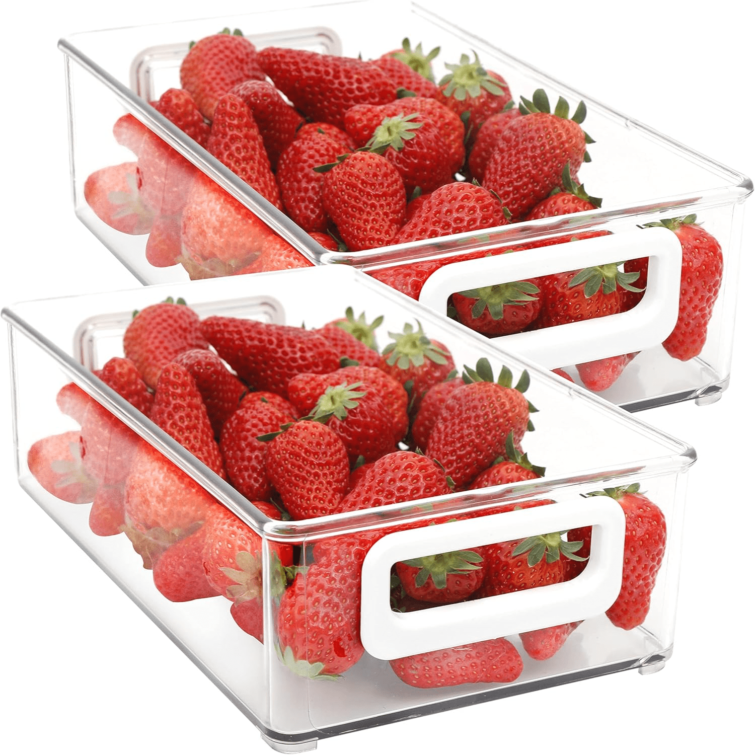 dxynlzq 2 Pack Stackable Plastic Storage Organizer Container Bin ...