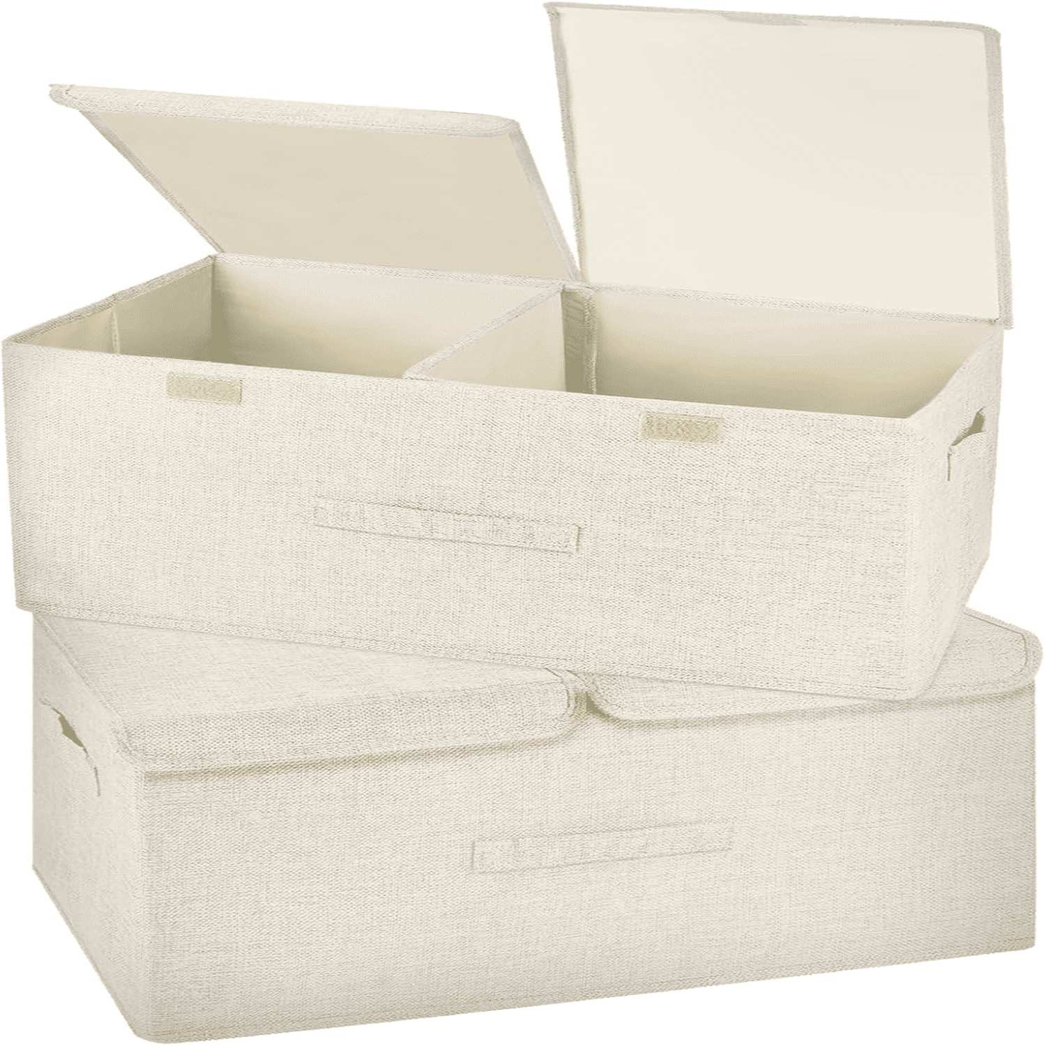 dxynlzq 2 Pack Storage Boxes with Lids and Handles Collapsible QDXCTYBU ...