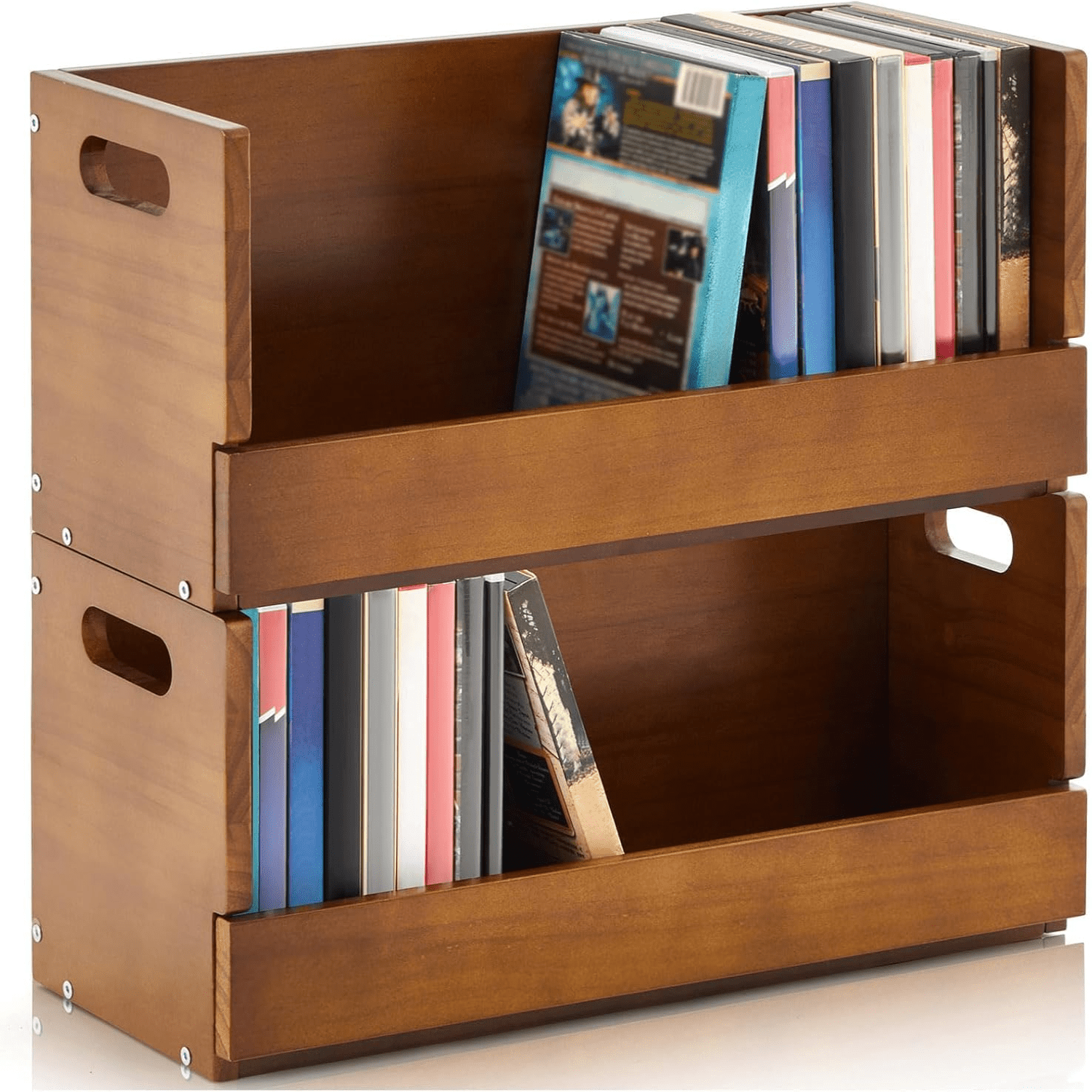 dxynlzq 2 Pcs Wooden Dvd Storage Dvd Storage Holder Cassette Tape ...