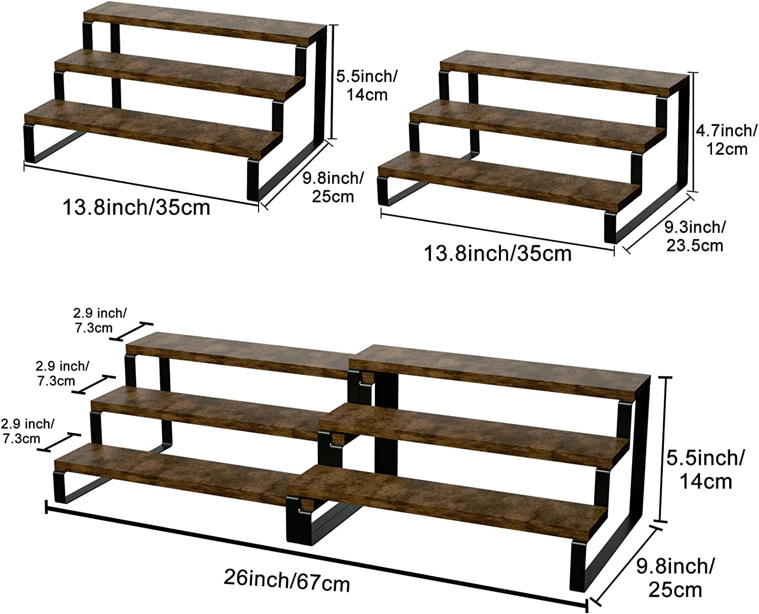 dxynlzq 2 Tier Expandable Spice Rack Organizer (13.8\u201D to 26\u201D ...