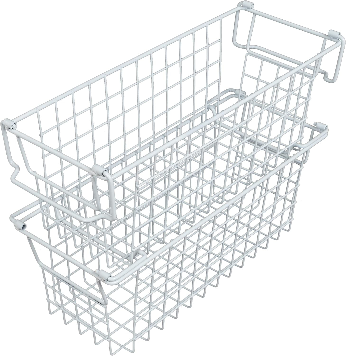 dxynlzq 2 pcs 16"x9" Medium Stackable Wire Baskets Organizer Stacking ...