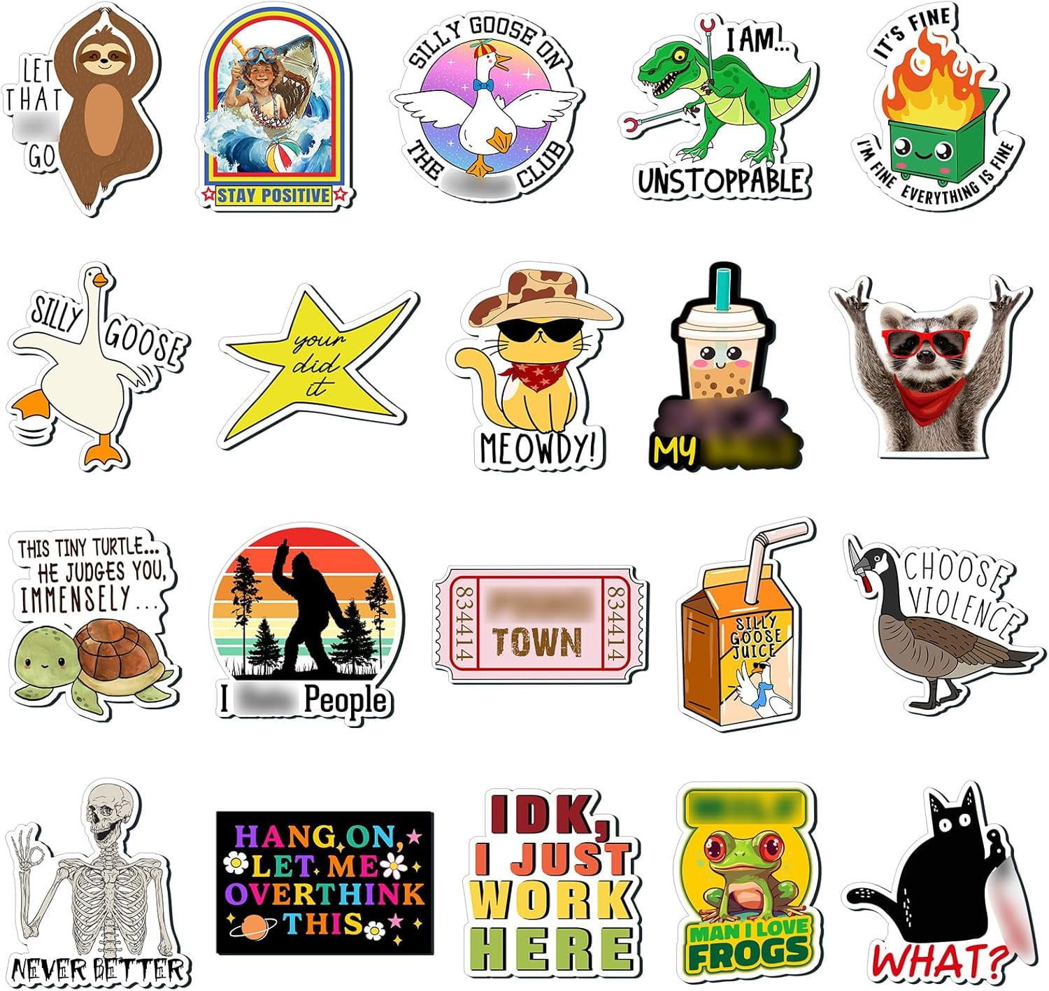 dxynlzq 20 Pcs Funny Fridge Magnets Reusable Cute Animals and Words Fun ...