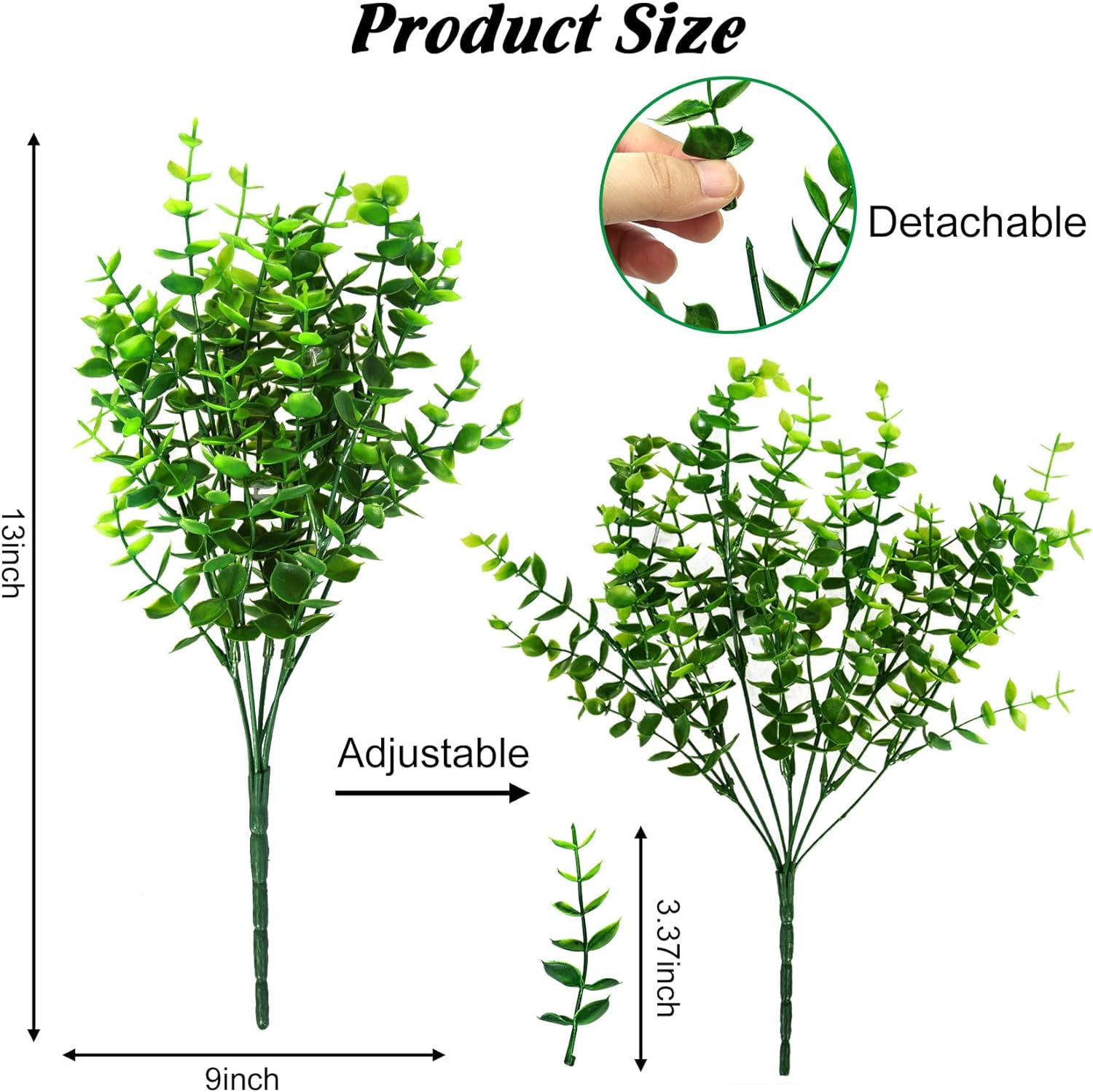 dxynlzq 24 Bundles Artificial Greenery Stems Fake Plants Outdoor UV ...