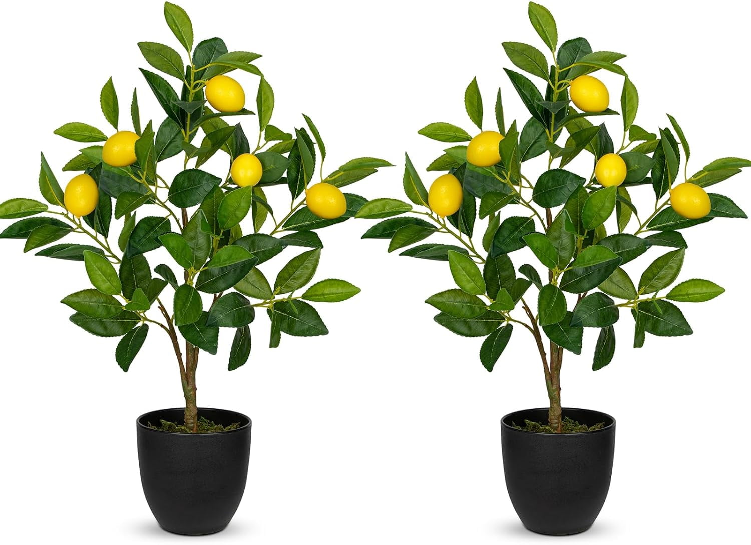 dxynlzq 2Ft Artificial Lemon Trees 2 Packs Large Artificial Plants ...