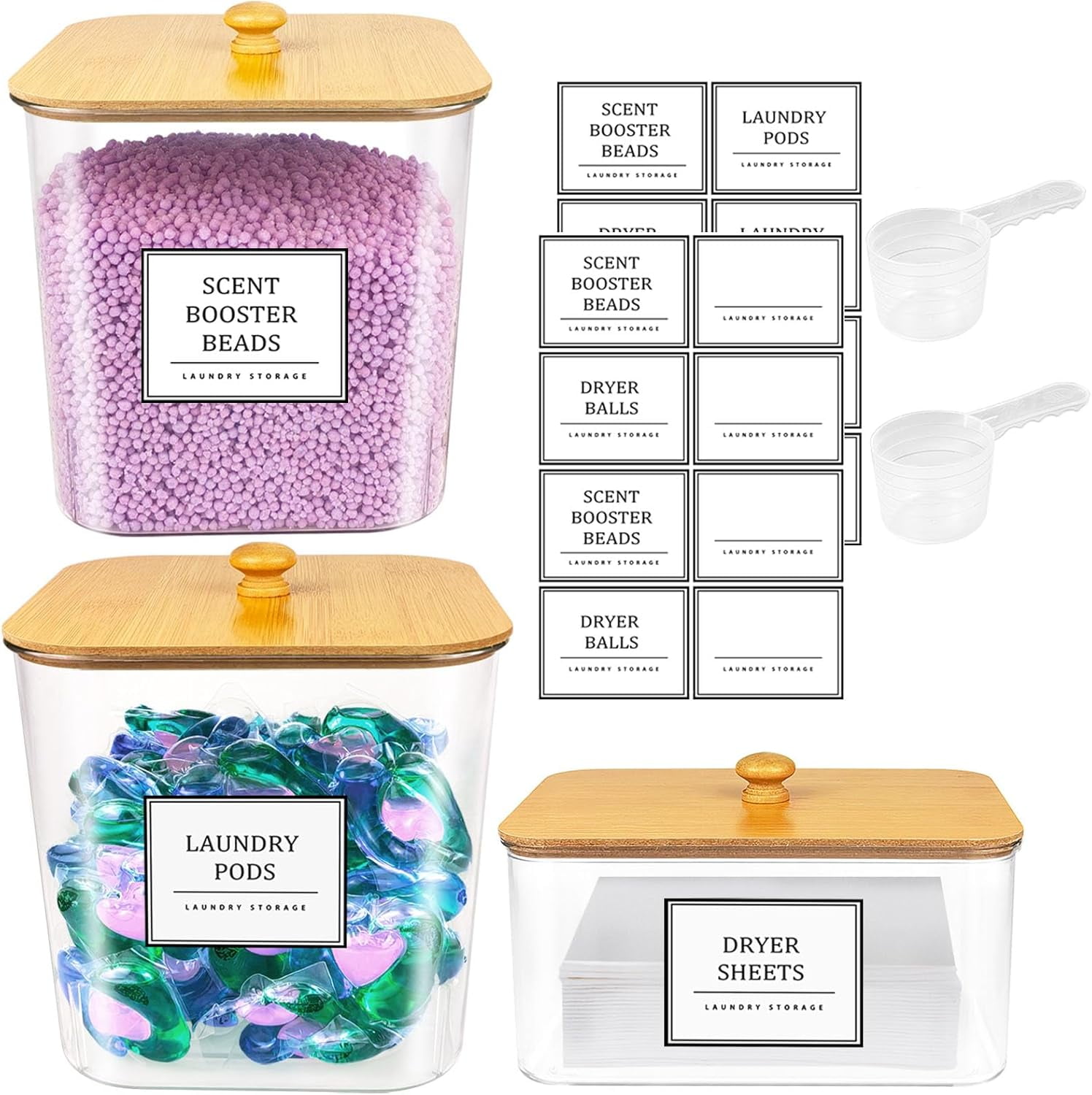 dxynlzq 3+1 Pack Laundry Pods Container Clear Laundry Room Organization ...