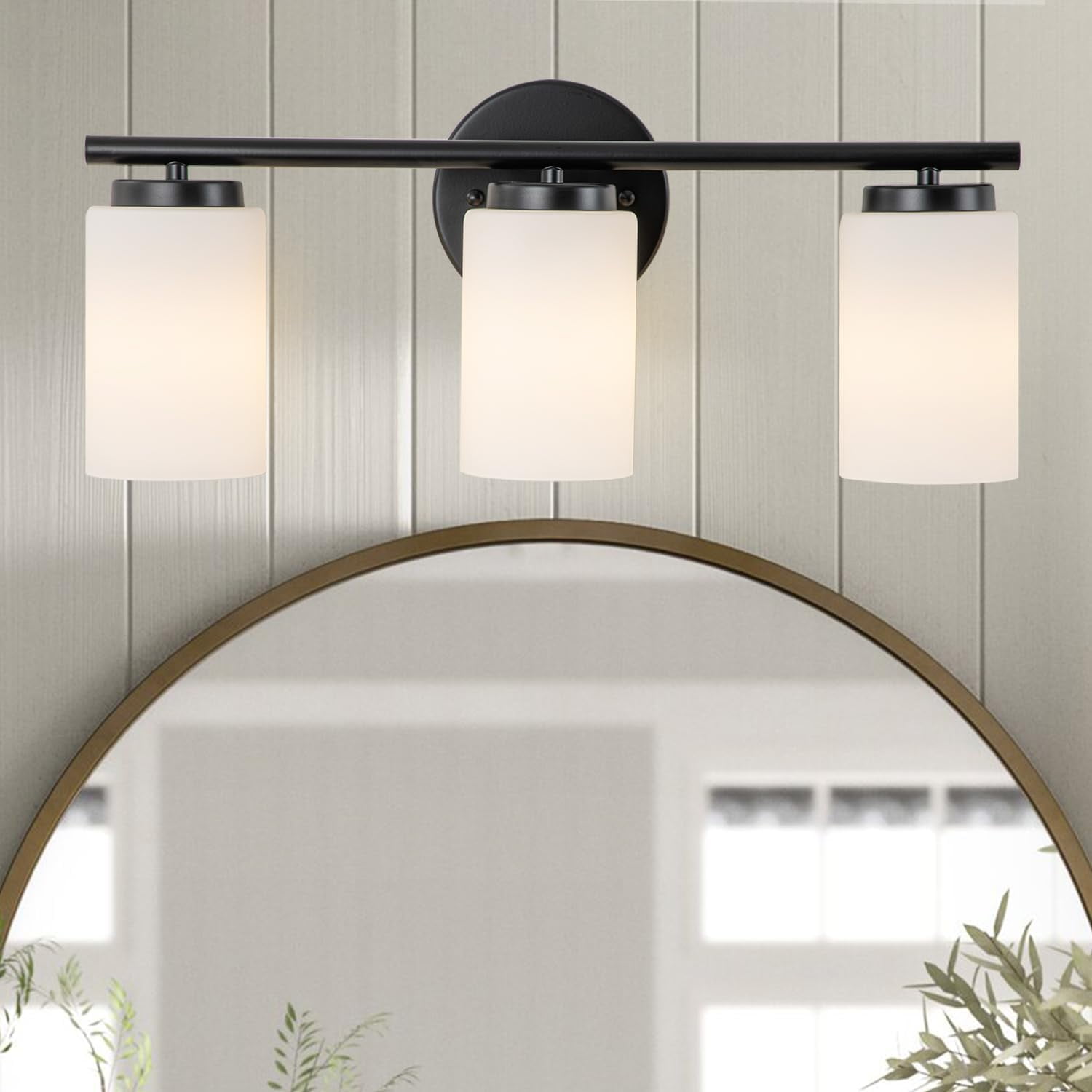 dxynlzq 3-Light Bathroom Vanity Lighting Fixture Industrial Black Wall ...