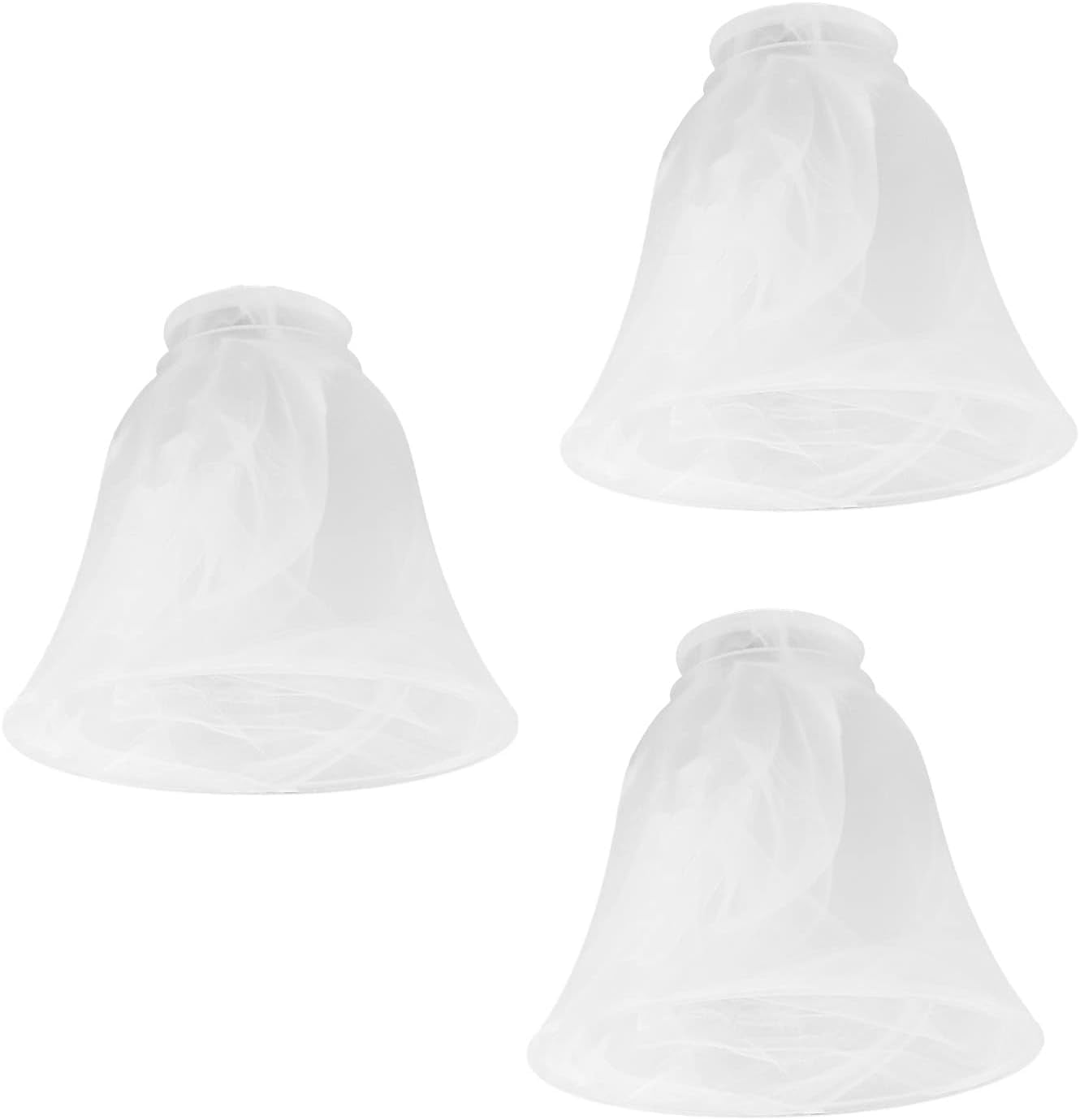 dxynlzq 3 Pack White Alabaster Ceiling Fan Light Covers Bell Glass ...