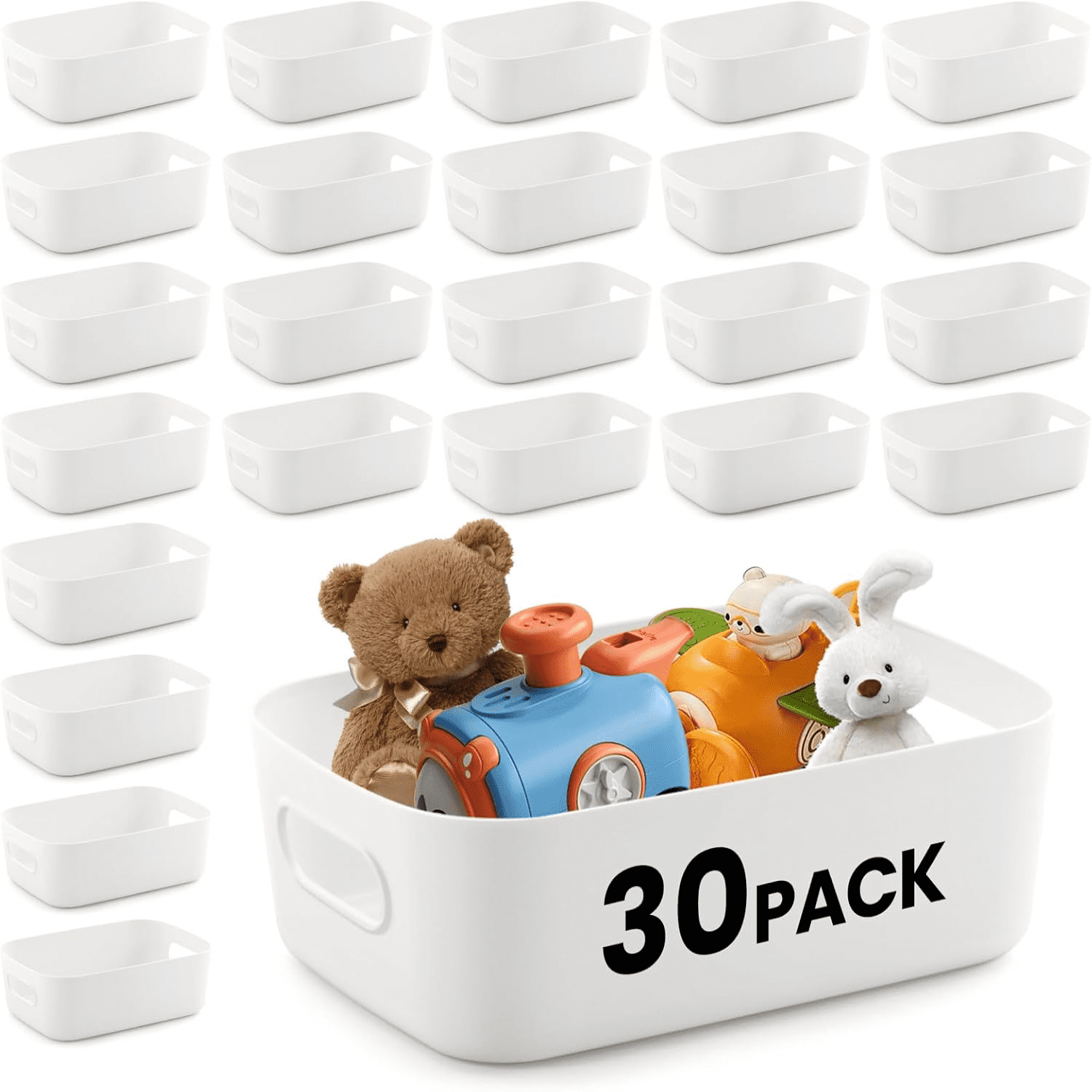 dxynlzq 30 Pack Plastic Storage Bins Multi-Use Storage Basket Organizer ...